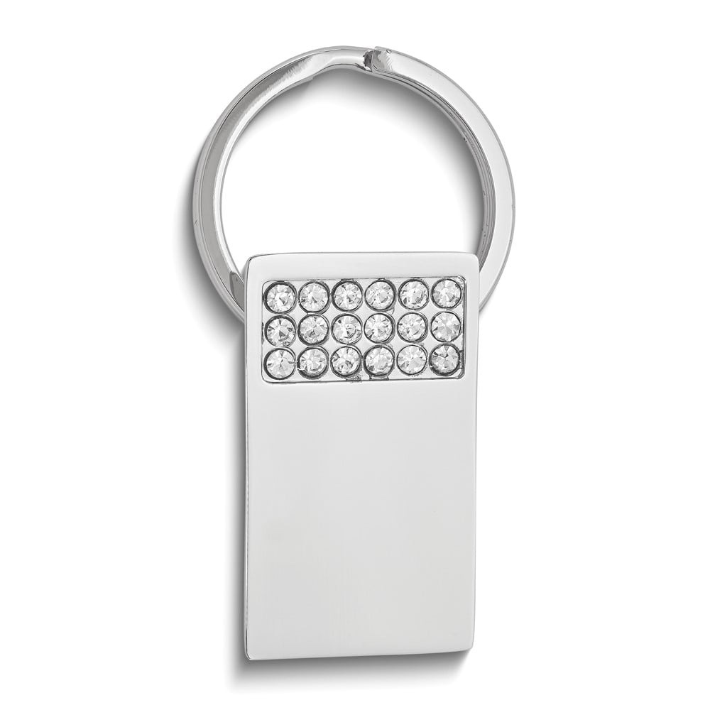 Rectangle Swarovski Crystal Key Ring - Engravable Personalized Gift ...