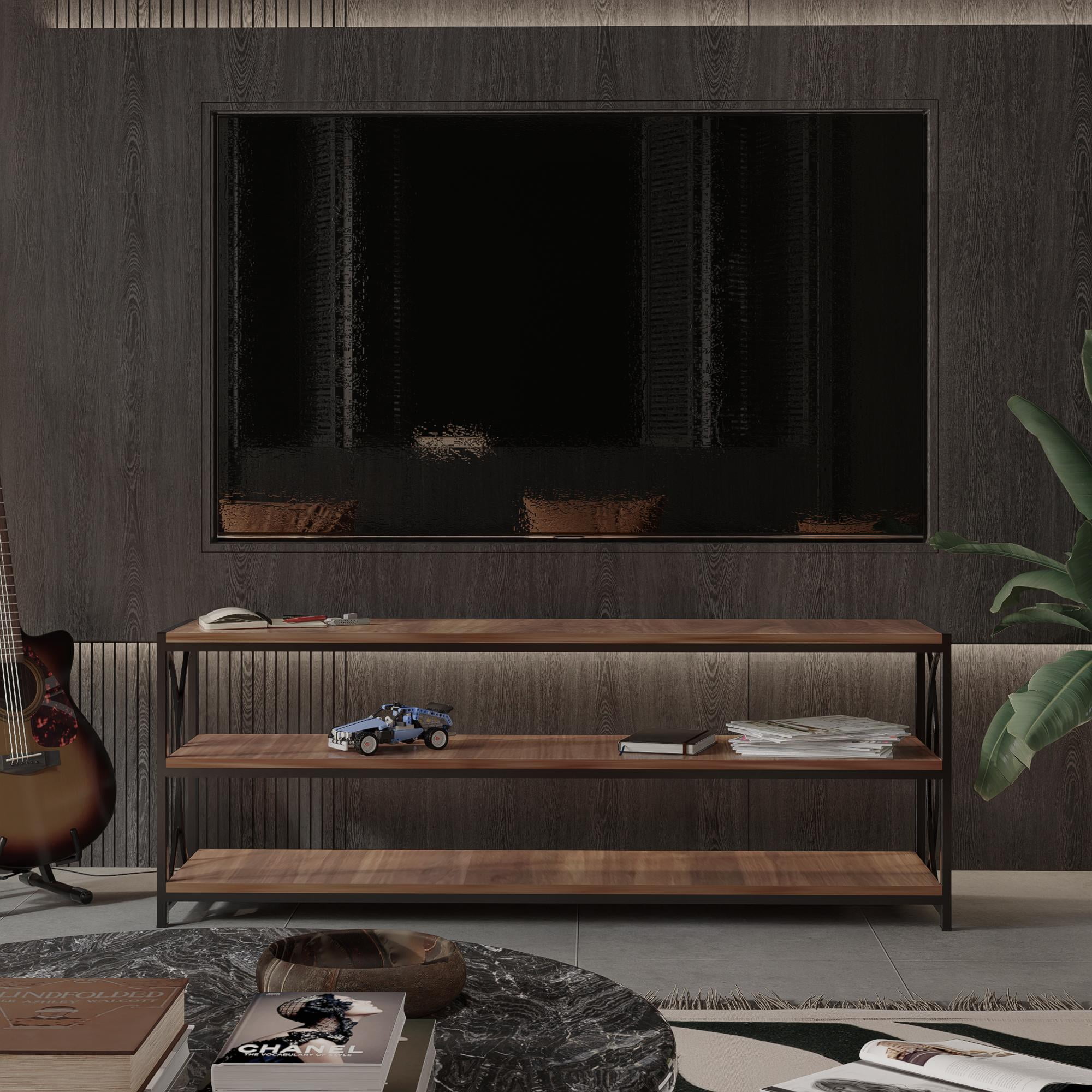 Rectangle TV Stand, Multipurpose Stand, Etagare Bookcase with Metal ...