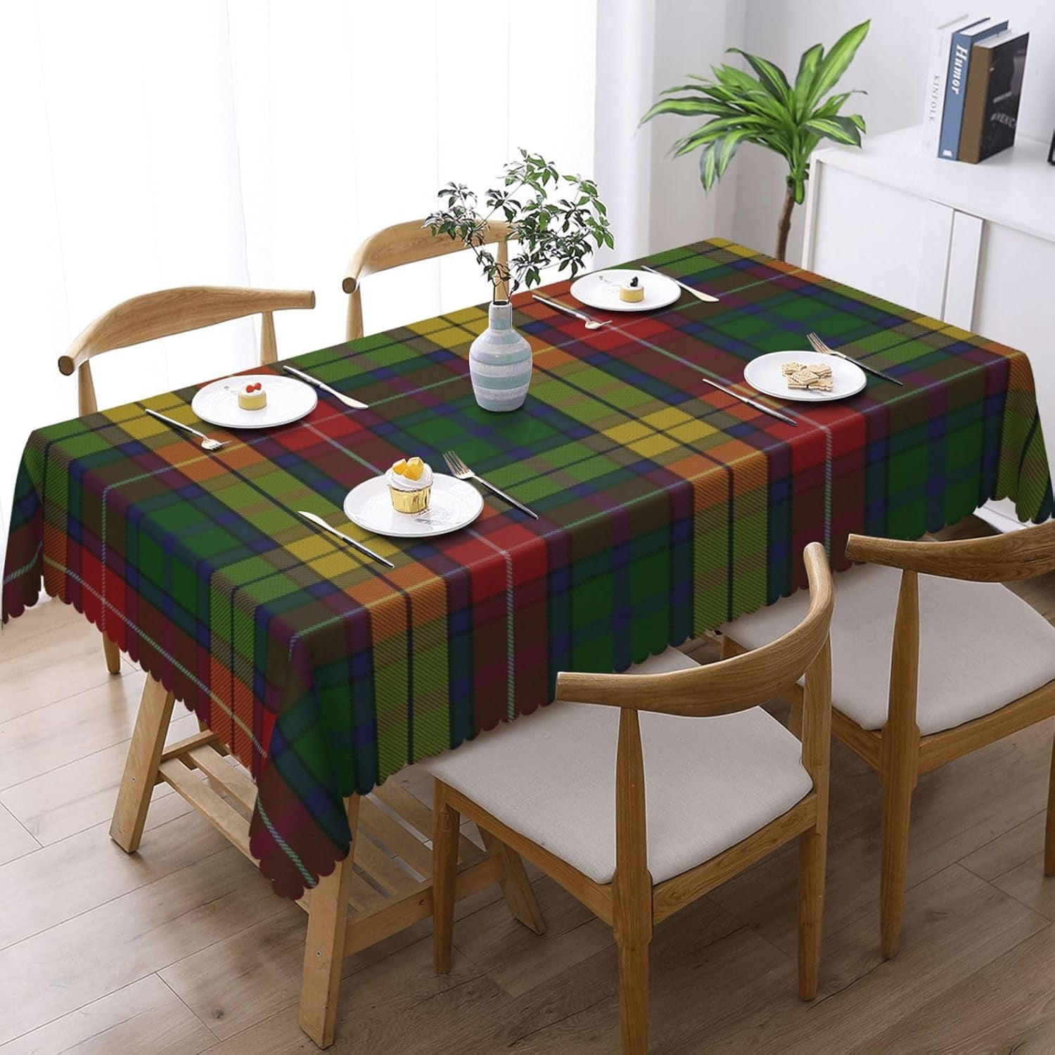 Rectangle Table Cloth, Buchanan Clan Tartan Plaid Pattern Resistant ...