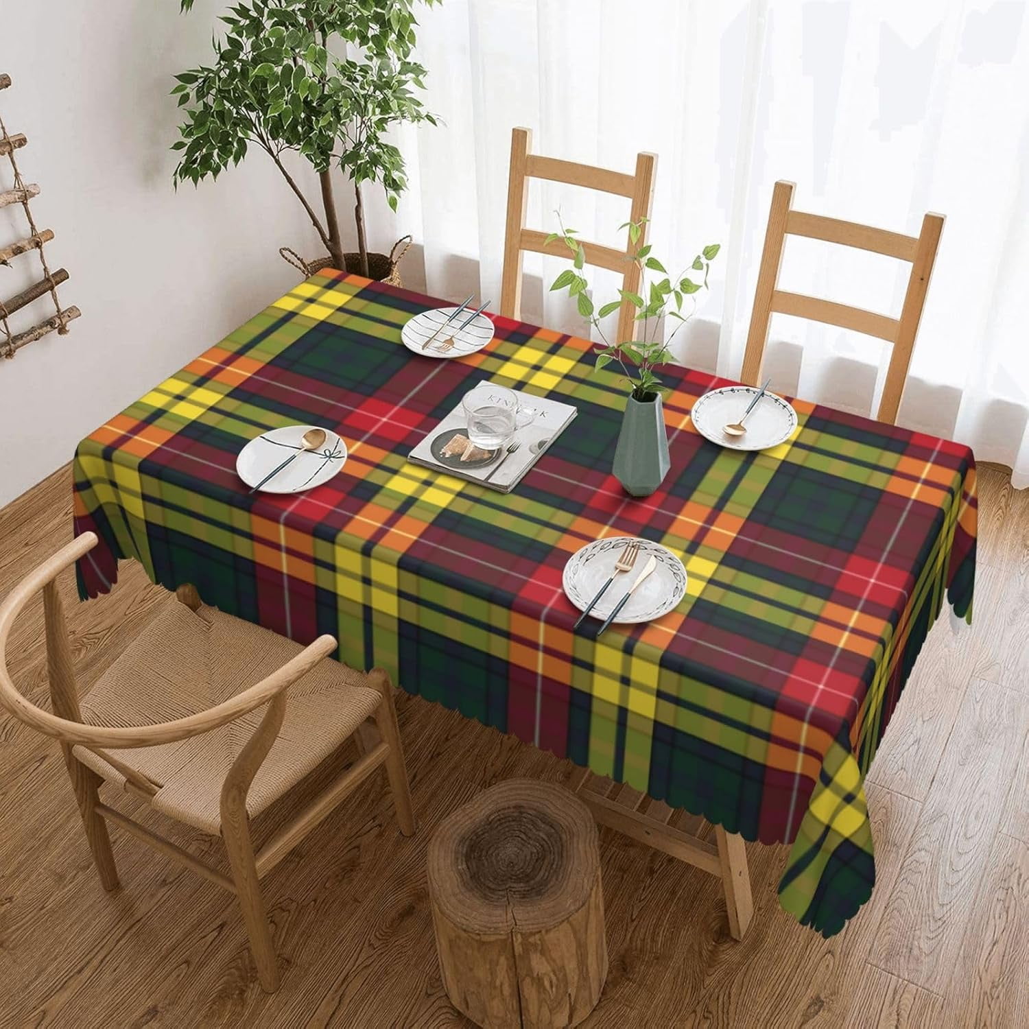 Rectangle Table Cloth, Clan Buchanan Tartan Resistant Washable ...