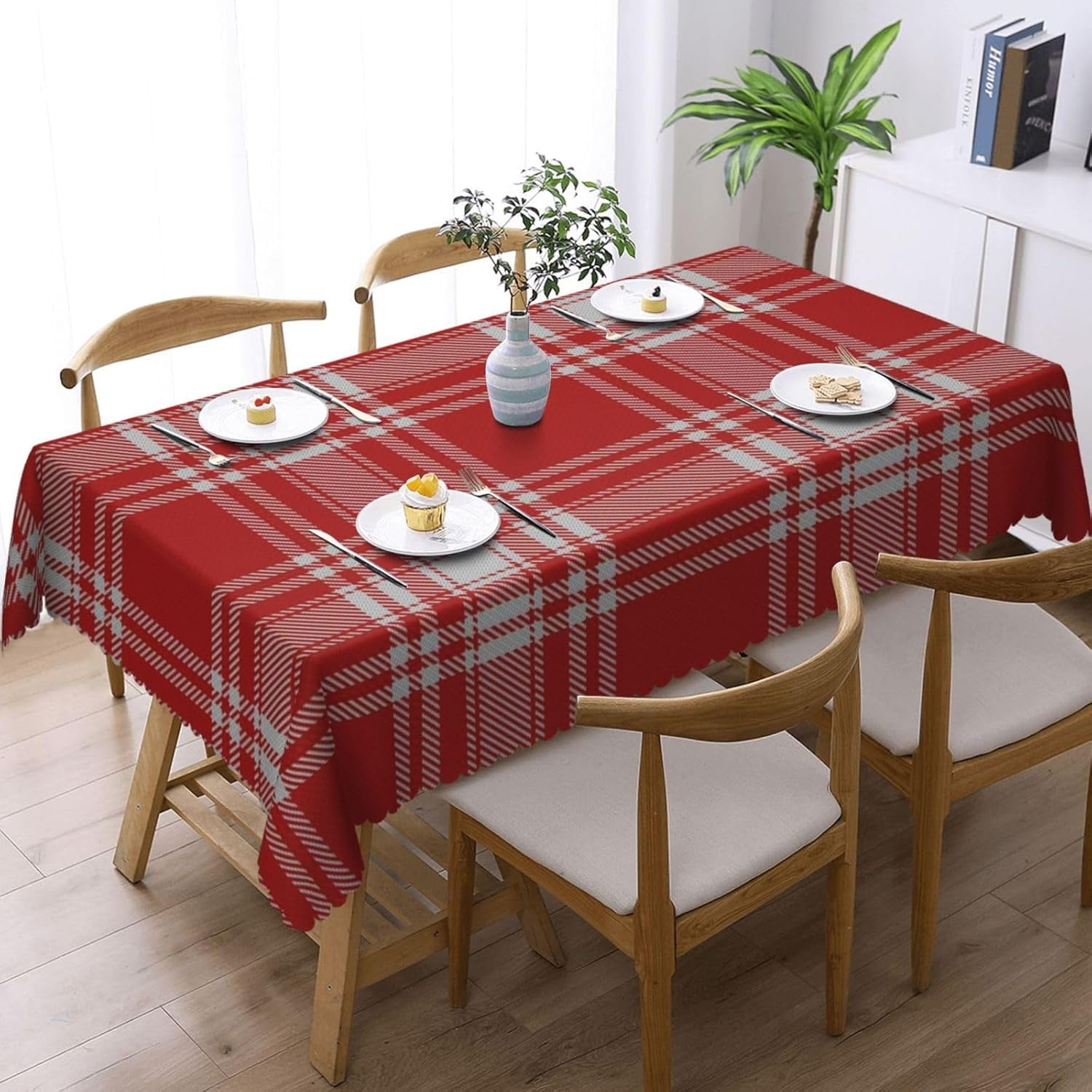 Rectangle Table Cloth, Classic Clan Menzies Dress Red White Tartan ...