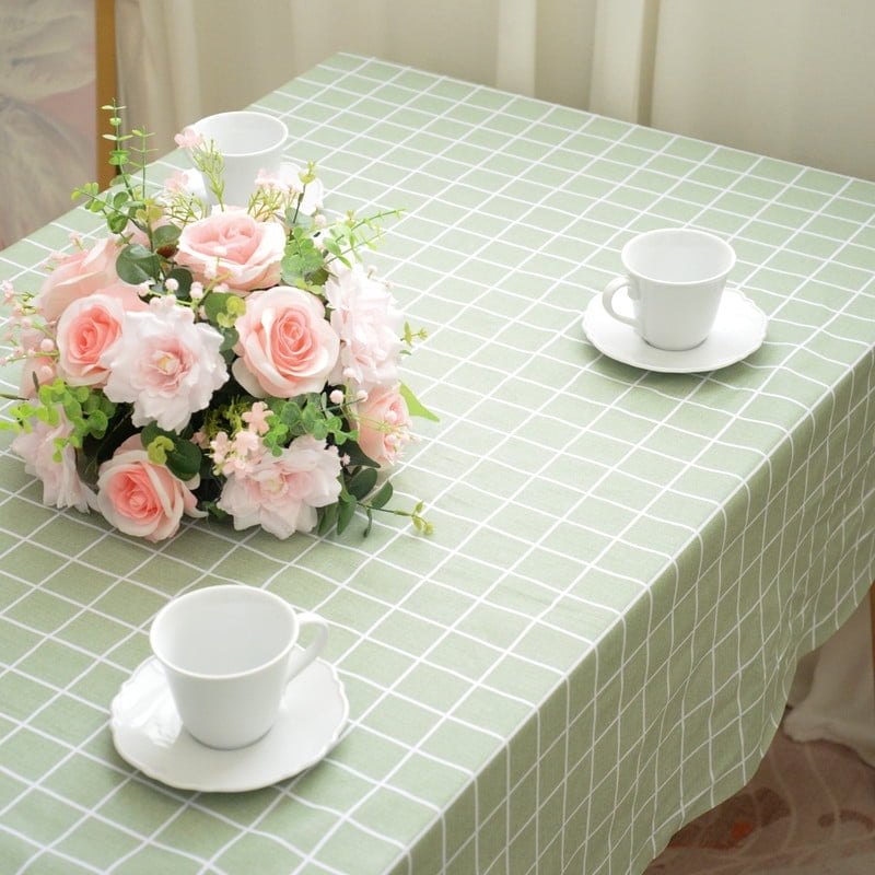 Rectangle Table Cloth, Oilcloth Checkered Waterproof Tablecloths ...