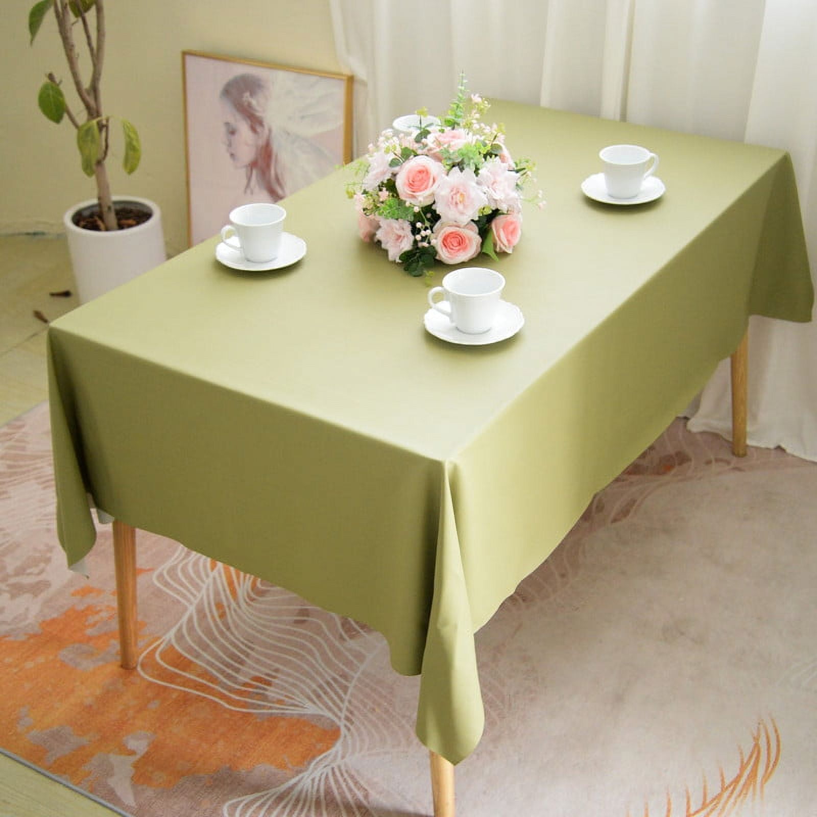 Rectangle Table Cloth, Waterproof Faux Leather Tablecloths, Wipeable ...