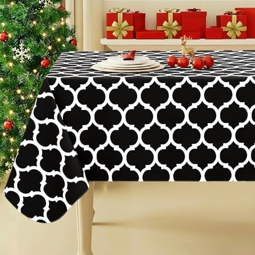 Rectangle Table Cloth, Waterproof Vinyl Tablecloths with Flannel ...