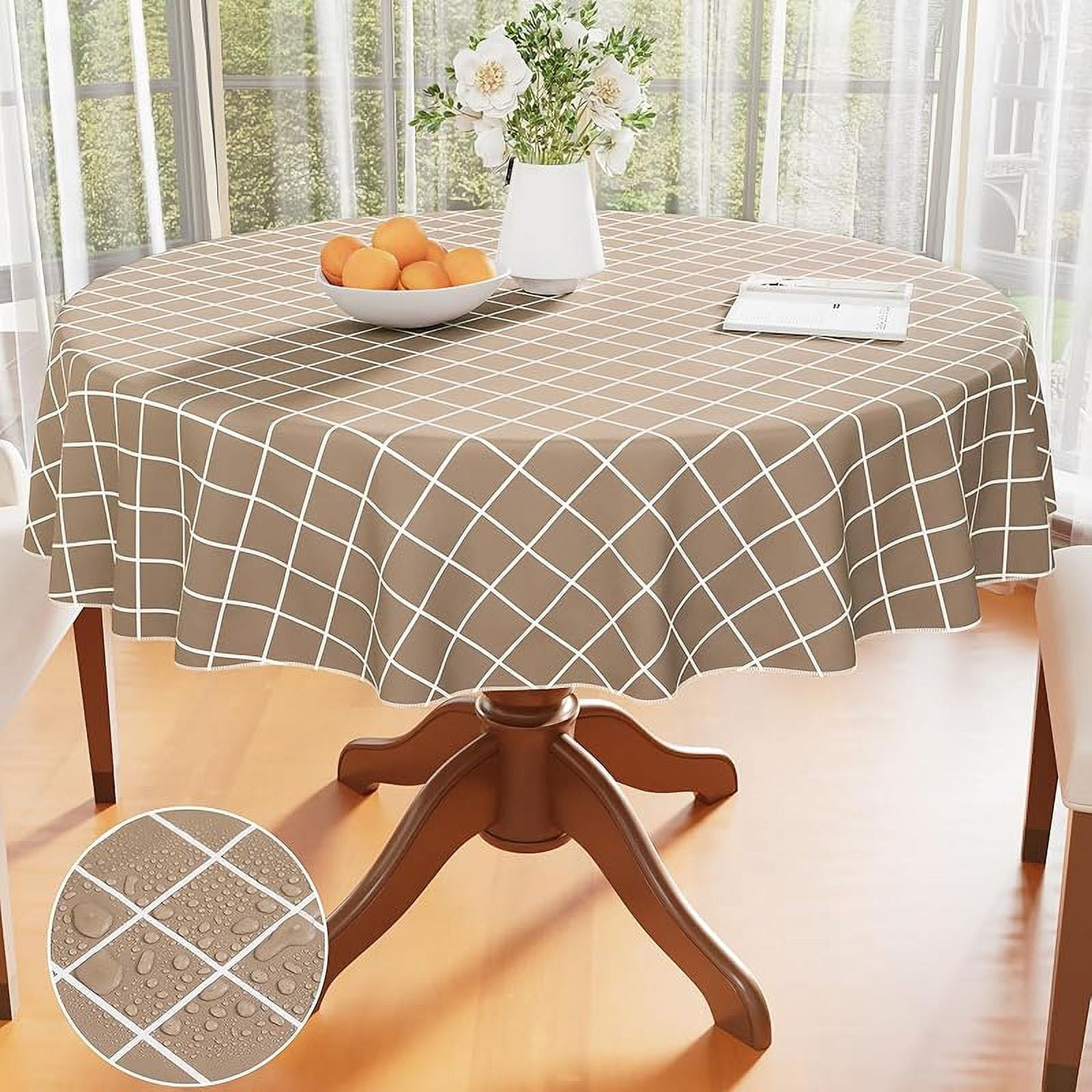 Rectangle Table Cloth, Waterproof Vinyl Tablecloths with Flannel ...