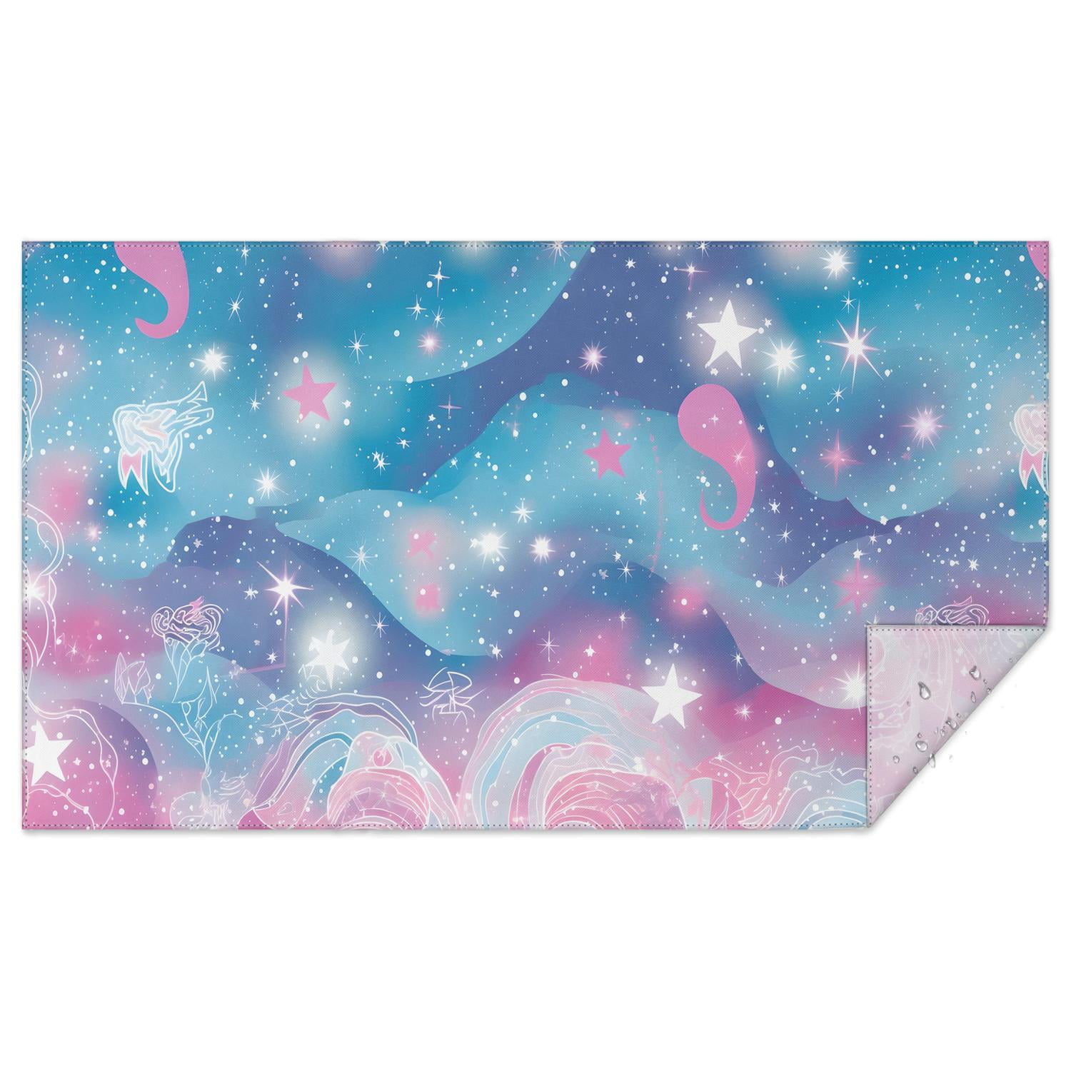 Rectangle Table Cloths Watercolor Style Starry Space Galaxy Nebula ...