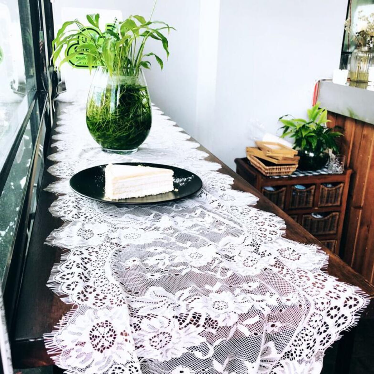 Rectangle Table Runner Lace Macrame Embroidered Table Runners with ...