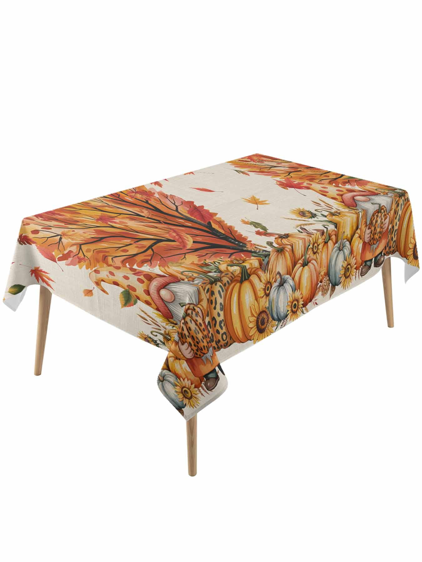 Rectangle Tablecloth 54 x 108 Inches Gnome Fall Thanksgiving Pumpkins ...