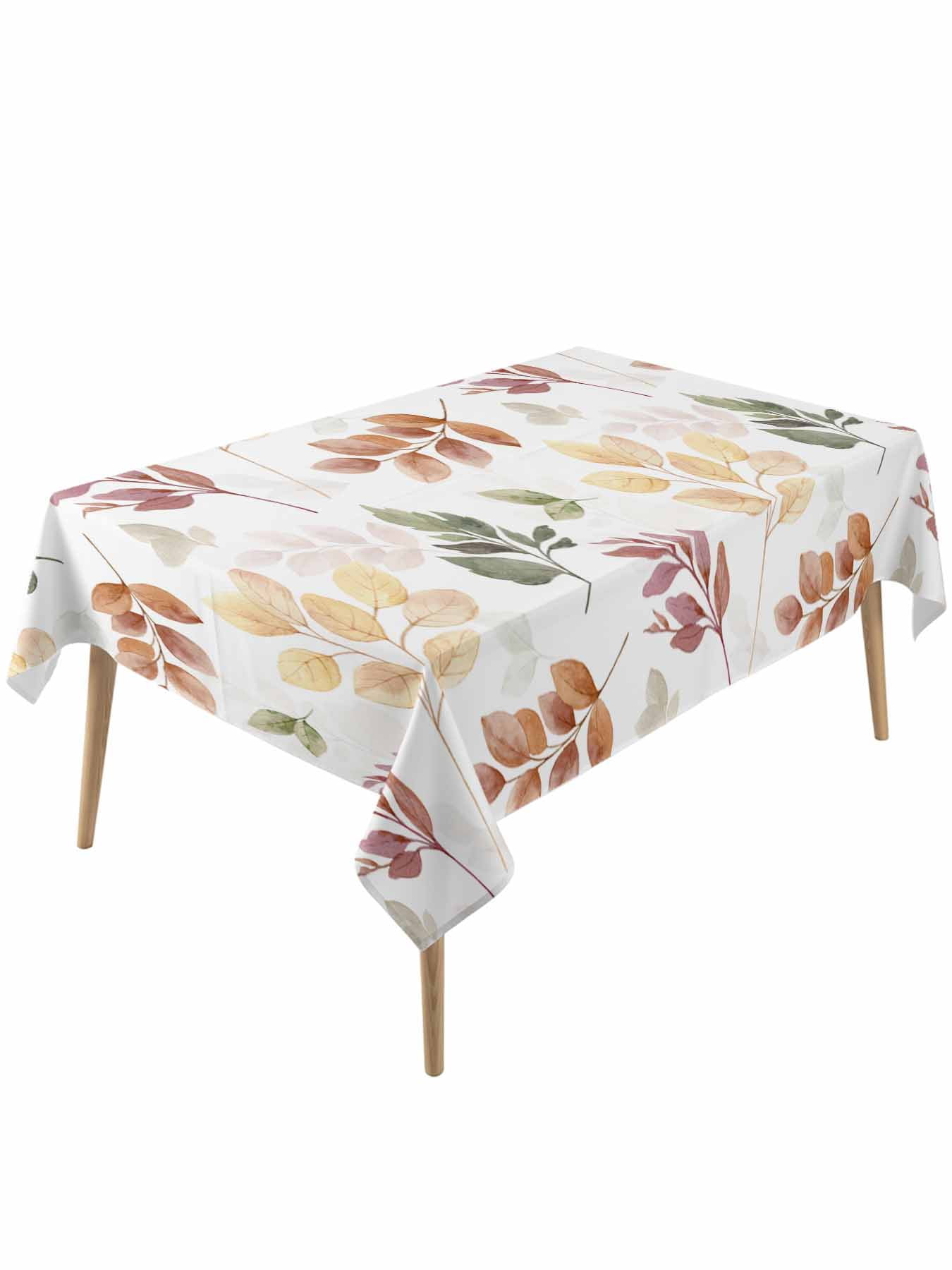 Rectangle Tablecloth 60 x 120 Inches Fall Eucalyptus Leaves Pattern ...