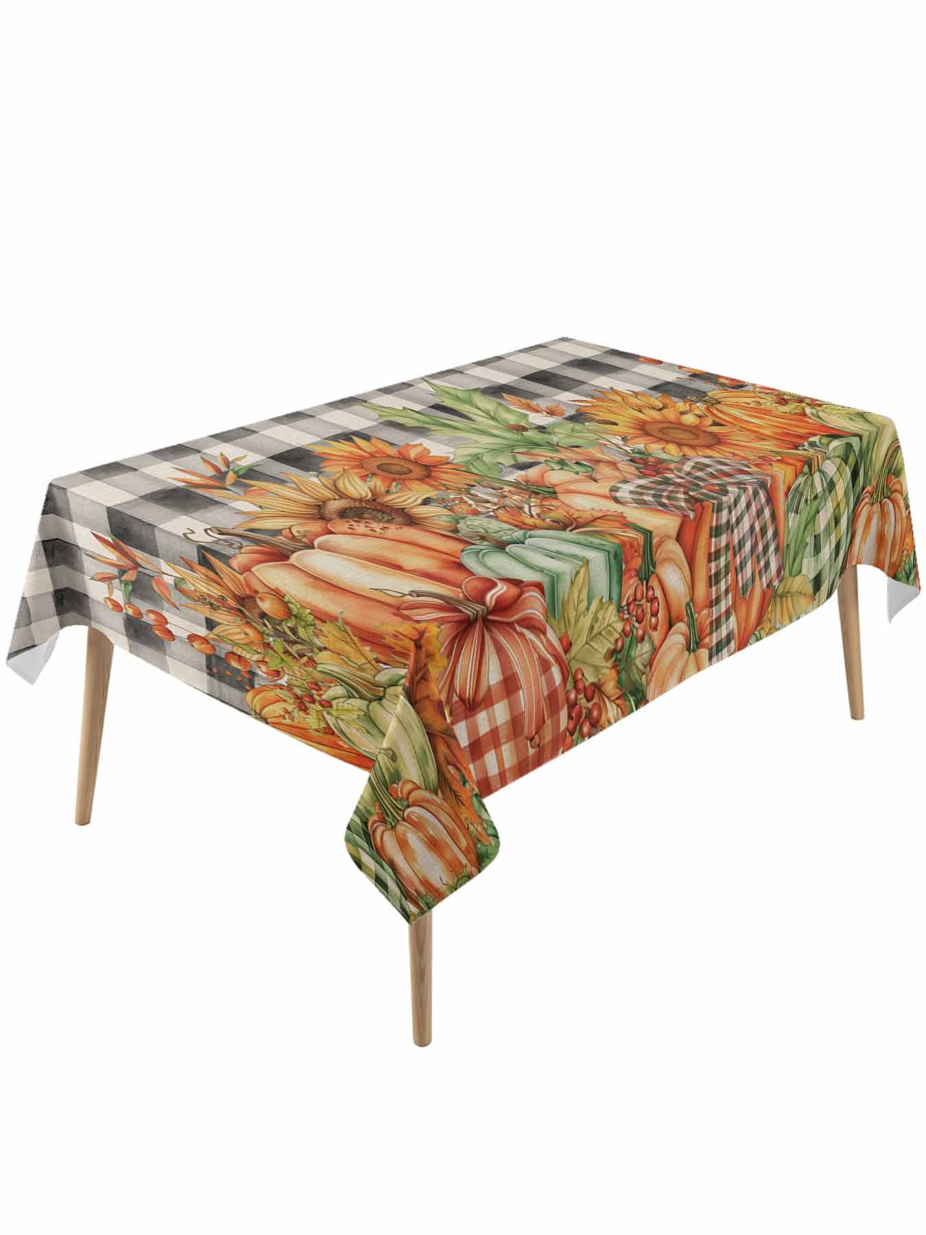 Rectangle Tablecloth 60 x 120 Inches Fall Thanksgiving Pumpkins ...