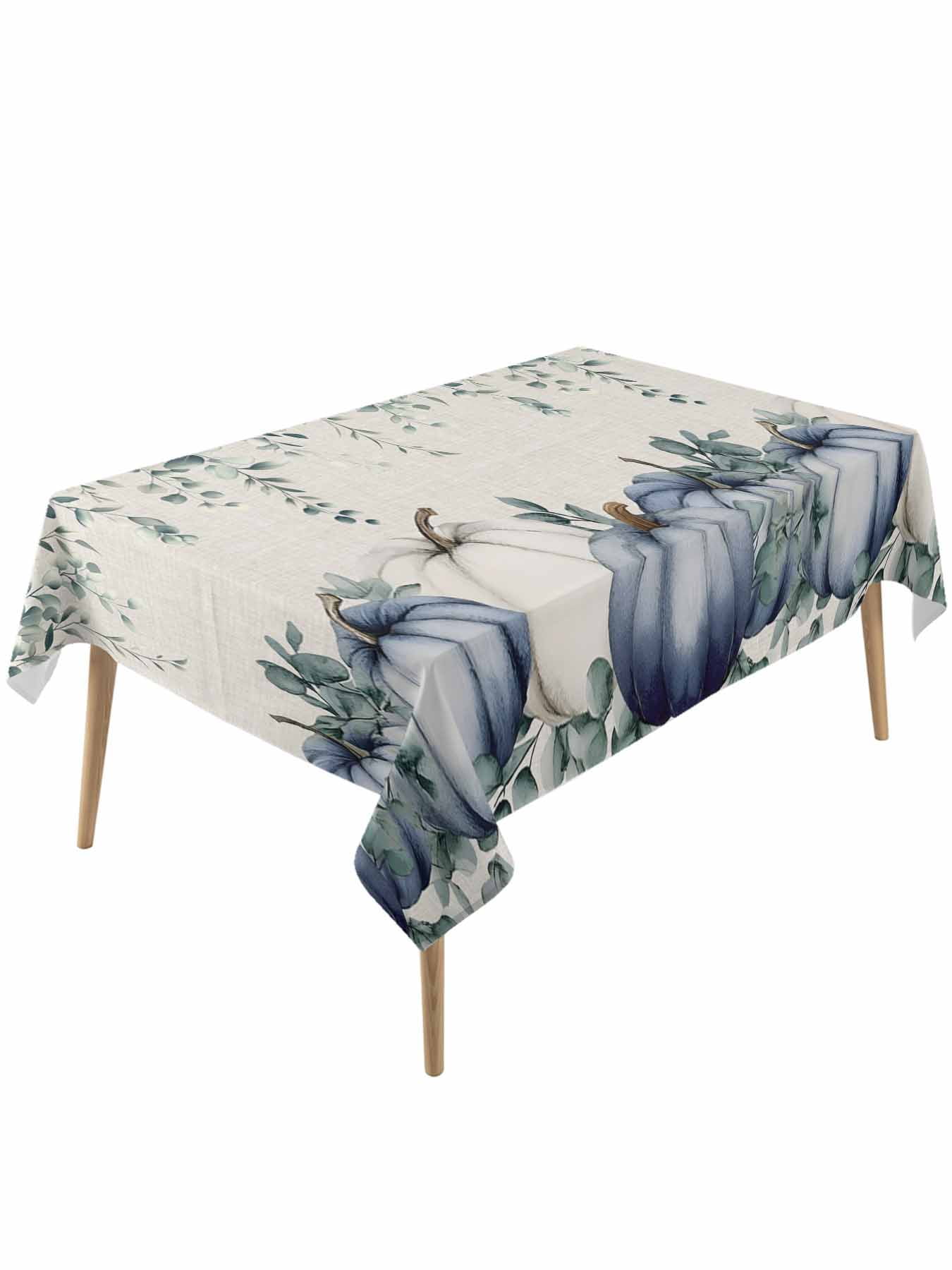Rectangle Tablecloth 60 x 120 Inches Thanksgiving Pumpkins Leaves ...
