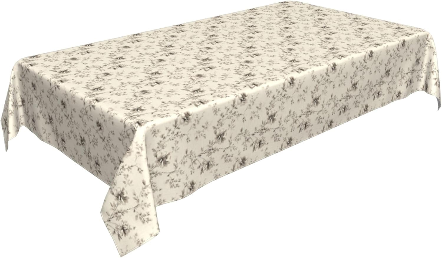 Rectangle Tablecloth 60x102 Inch, Farmhouse Taupe Floral Rectangular ...