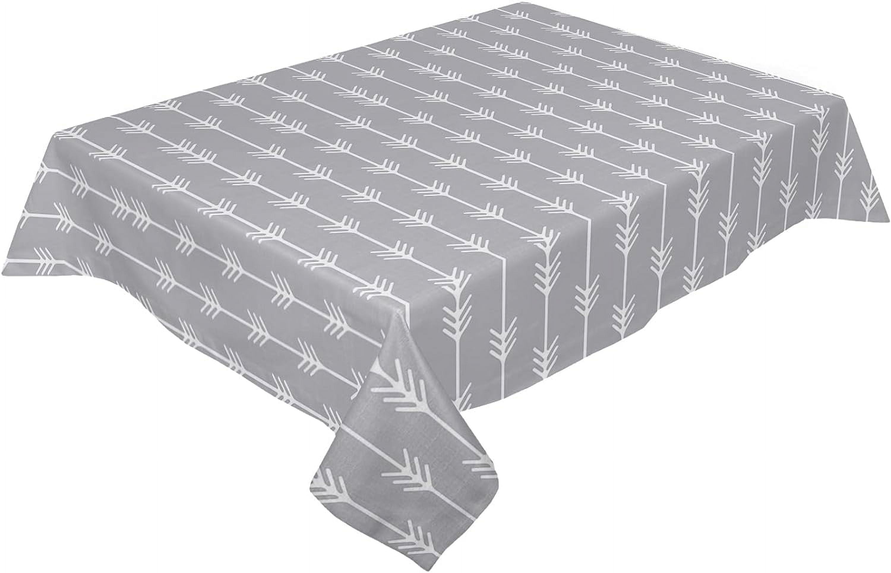 Rectangle Tablecloth 60x102inch, Gray Arrows, Vinyl Table Covers ...