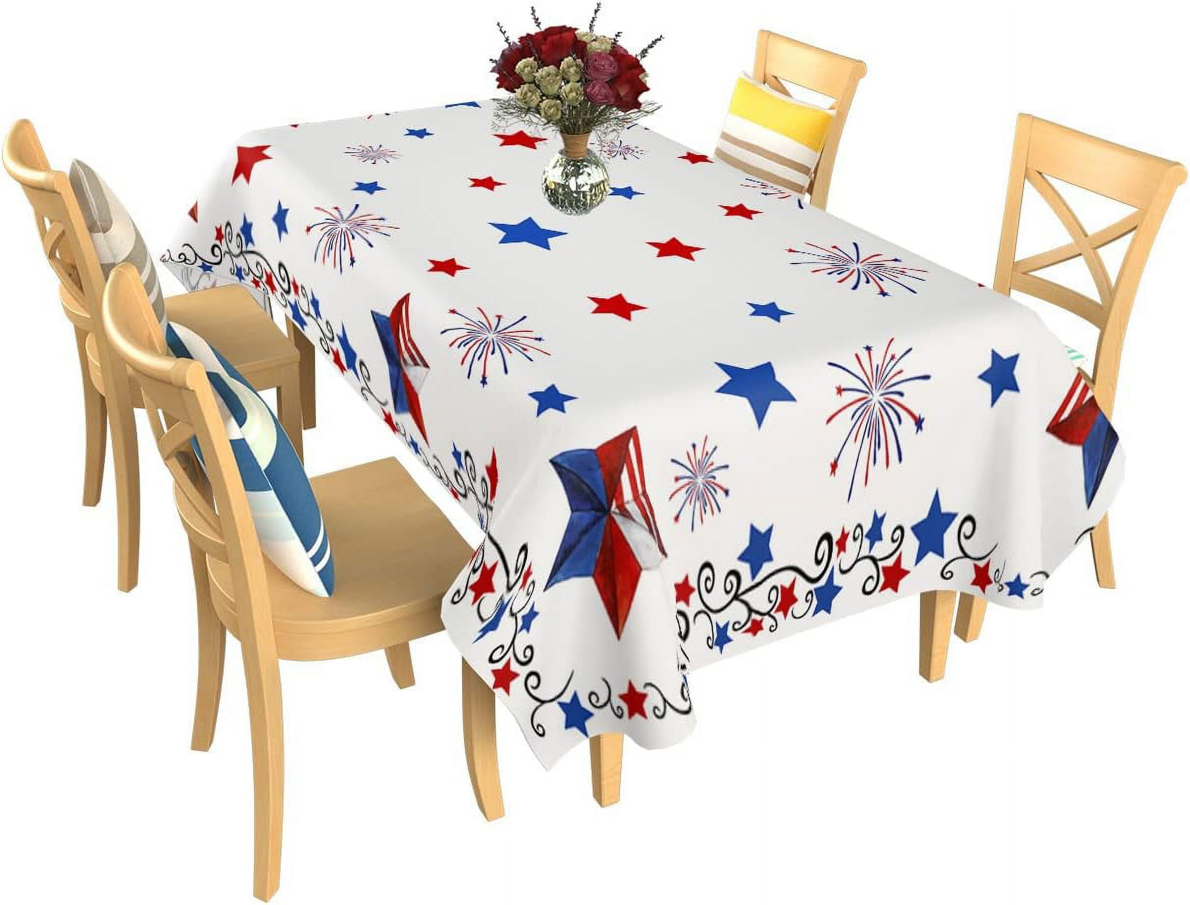Rectangle Tablecloth 60x102inch, Patriotic Freedom Stars Table Covers ...