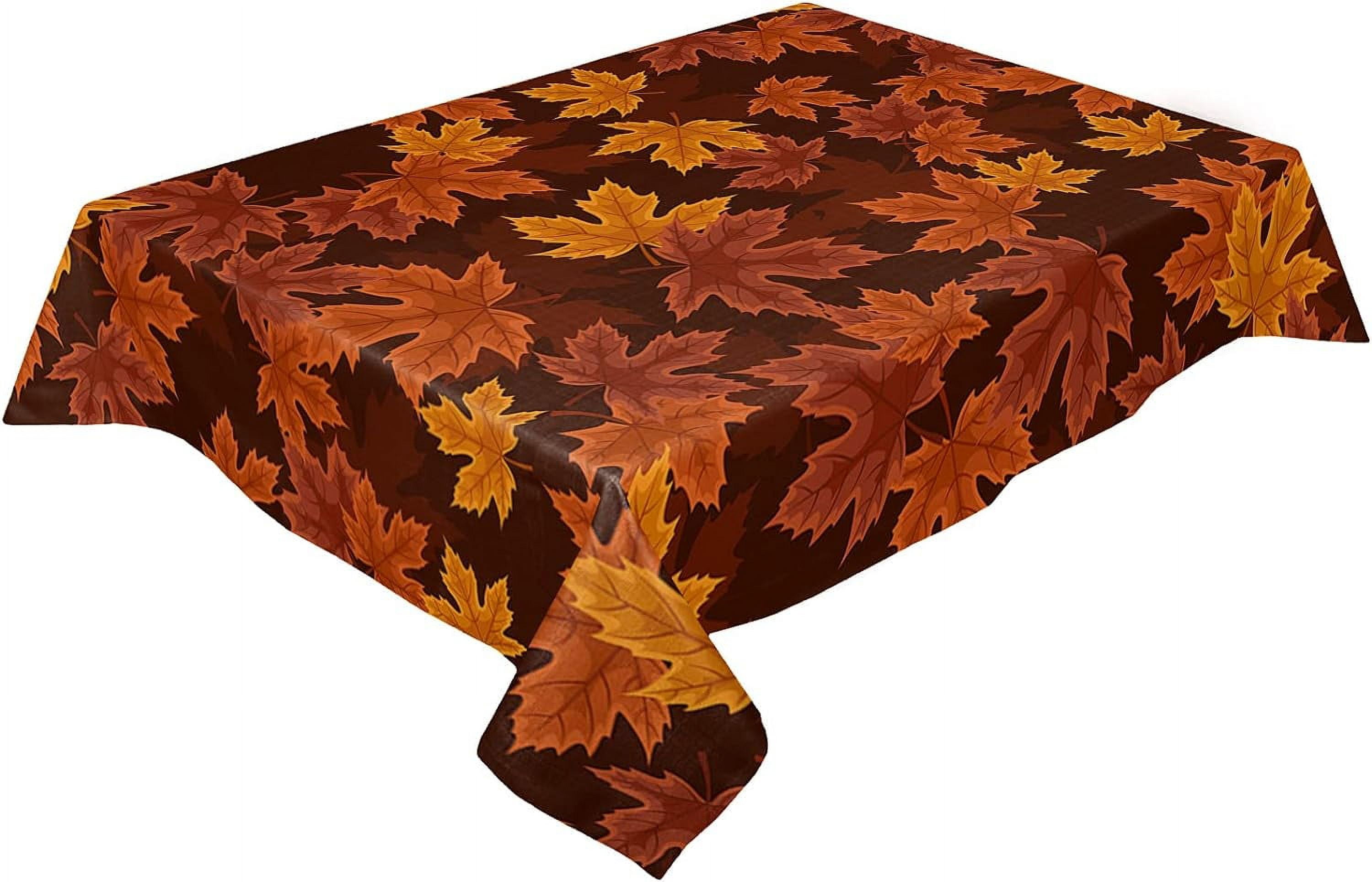 Rectangle Tablecloth 60x102inch, Thanksgiving Maple Leaves, Vinyl Table ...
