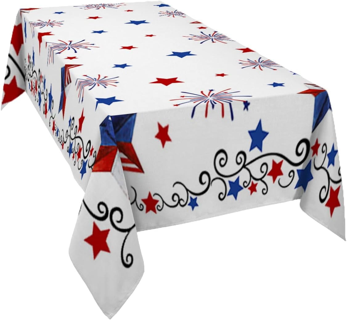 Rectangle Tablecloth 60x120inch, Patriotic Freedom Stars Table Covers ...