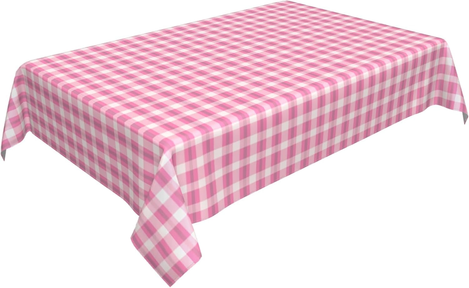 Rectangle Tablecloth 60x84 Inch, Pink Buffalo Plaid Rectangular Table ...