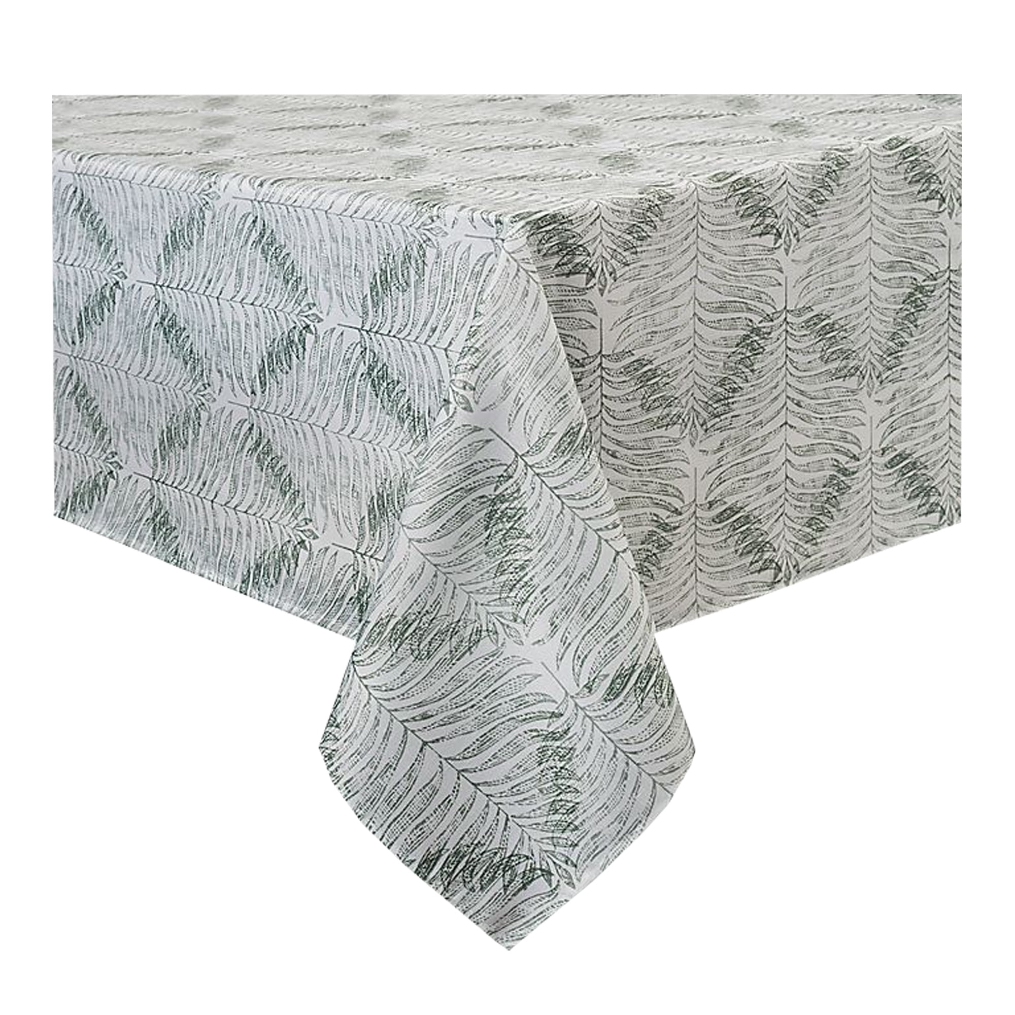 Rectangle Tablecloth Sage Green White Leaf Design Benson Mills ...