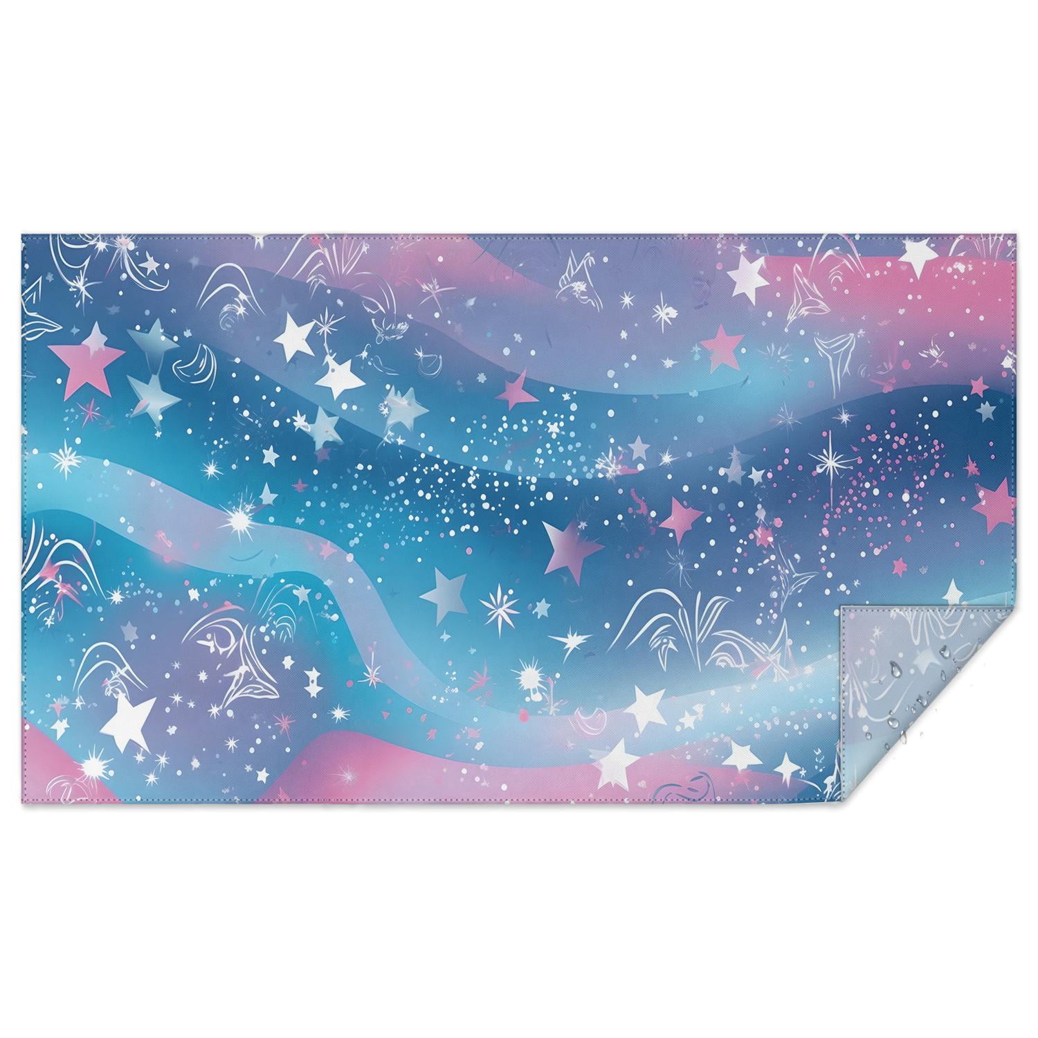 Rectangle Tablecloth Watercolor Style Starry Space Galaxy Nebula ...