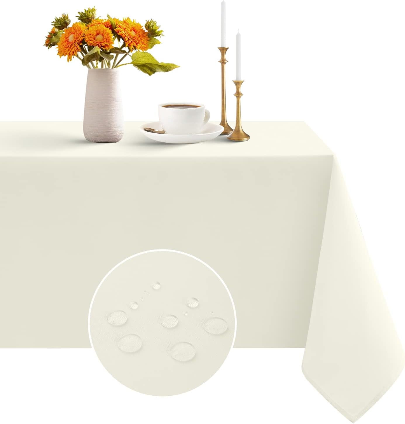 Rectangle Tablecloth - Waterproof and Wrinkle Resistant Washable ...
