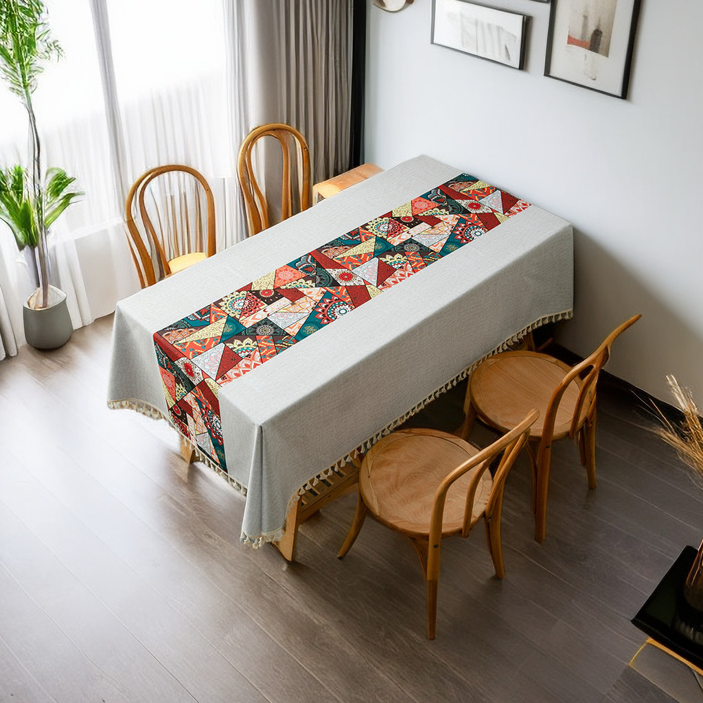 Mainstays Cortana PEVA Tablecloth, Multicolor, 60"W x 102"L Rectangle ...