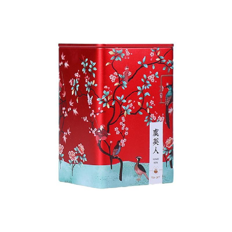 Rectangle Tea Sealed Box with Delicate Flower Pattern Mini Storage ...