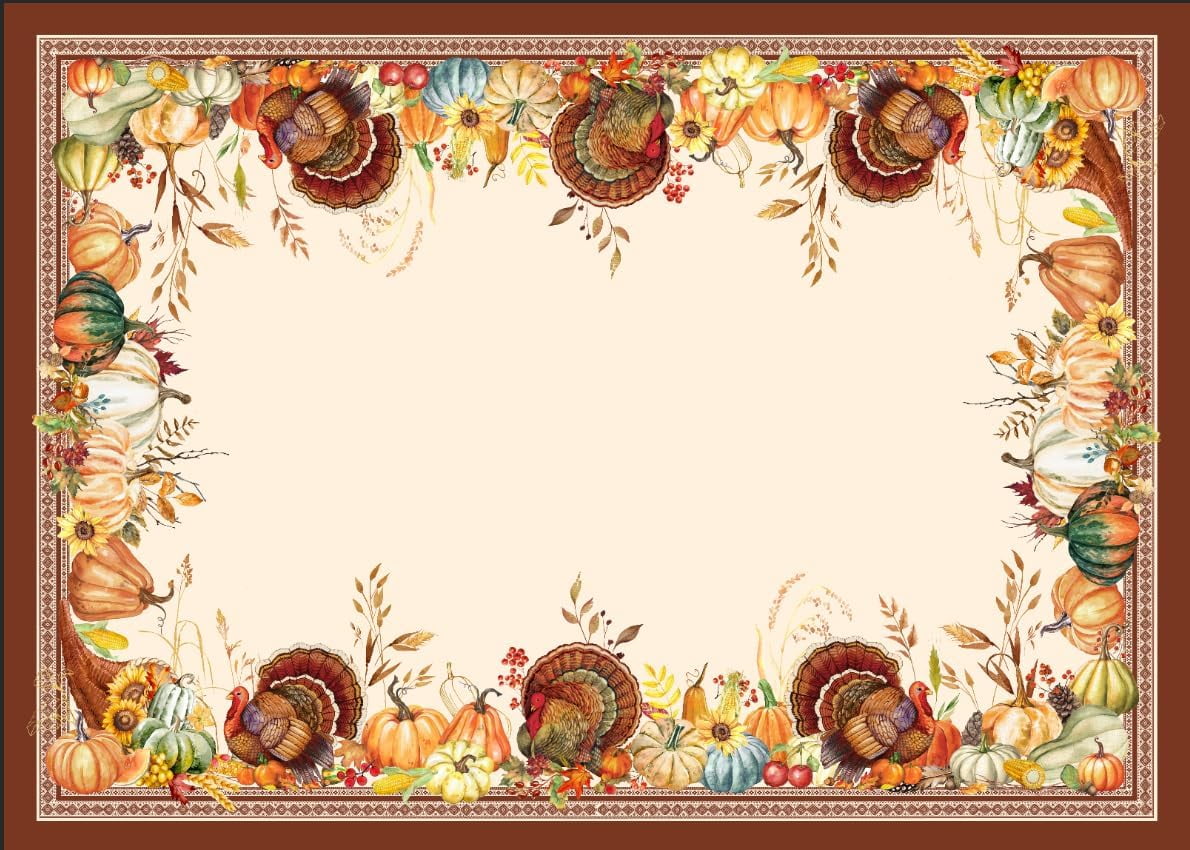 Rectangle Thanksgiving Tablecloth 60x84In,Thanksgiving Autumn Harvest ...