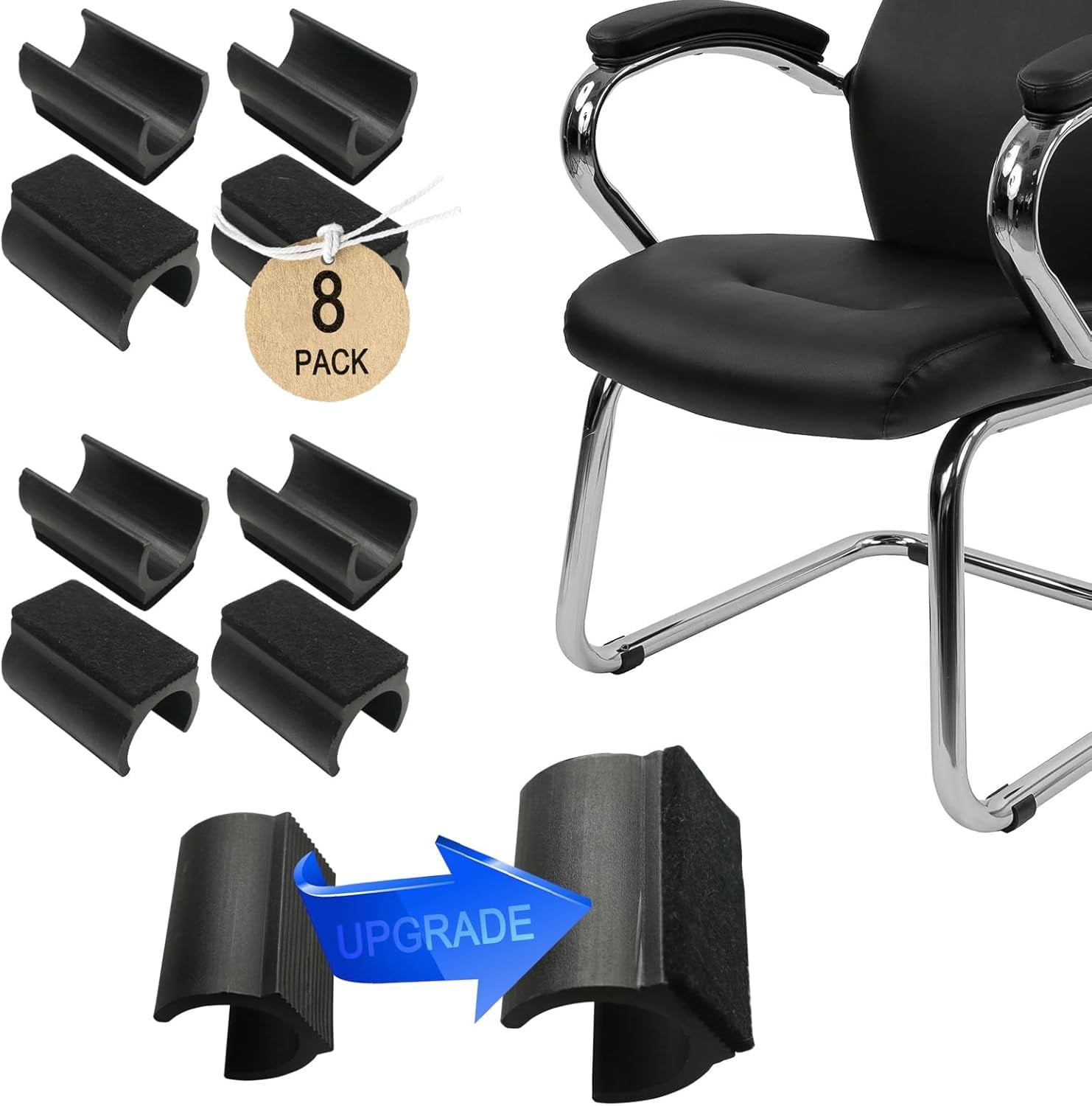 Rectangle U Shaped Chair Leg Tips Caps with Felt Pads,Furniture Feet ...