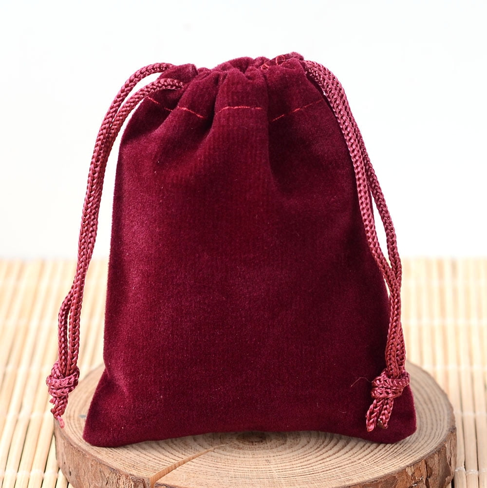 Rectangle Velvet Pouches Gift Bags Dark Red 15x10cm - Walmart.com