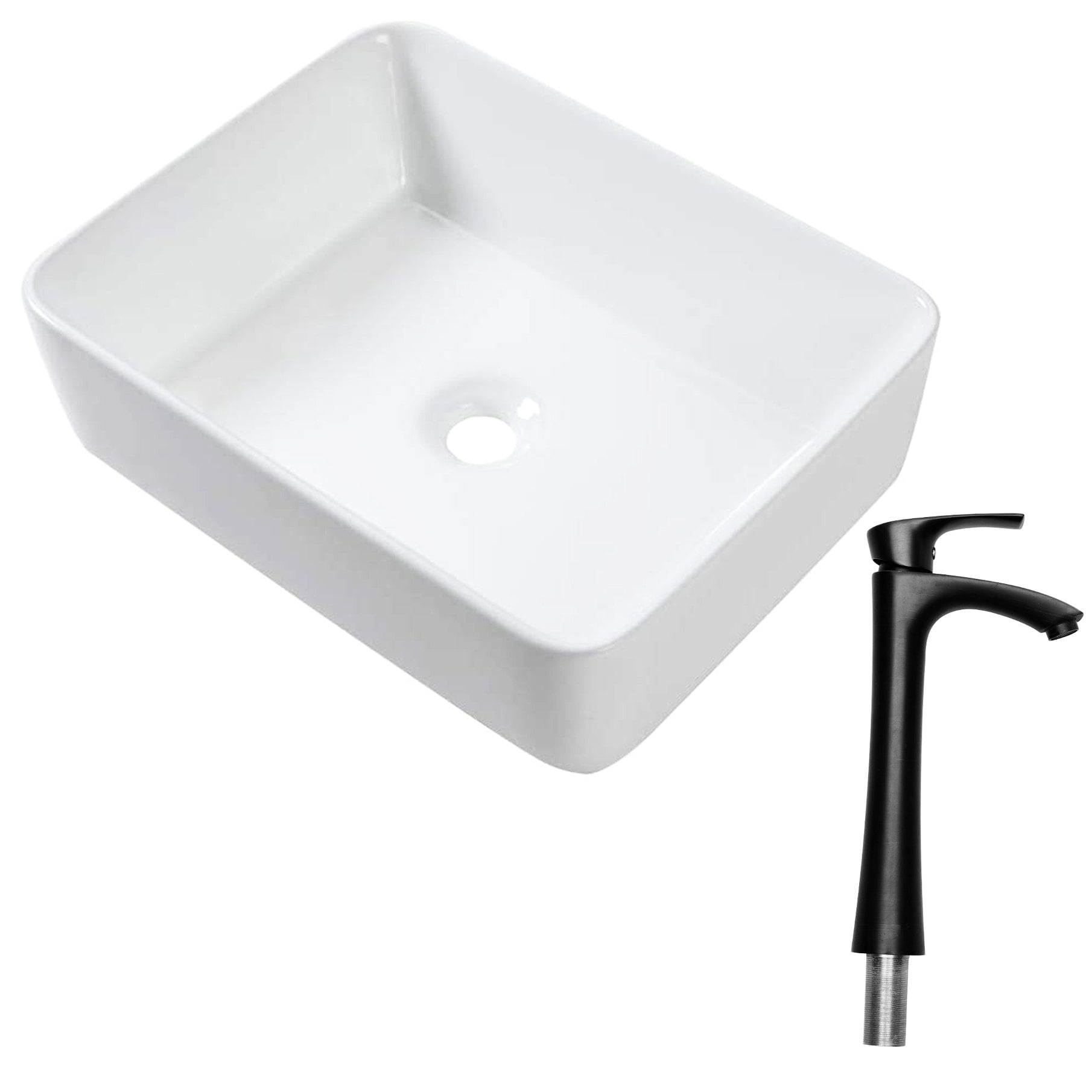 Rectangle Vessel Bathroom Sink with Faucet | Used in Schools and Office ...