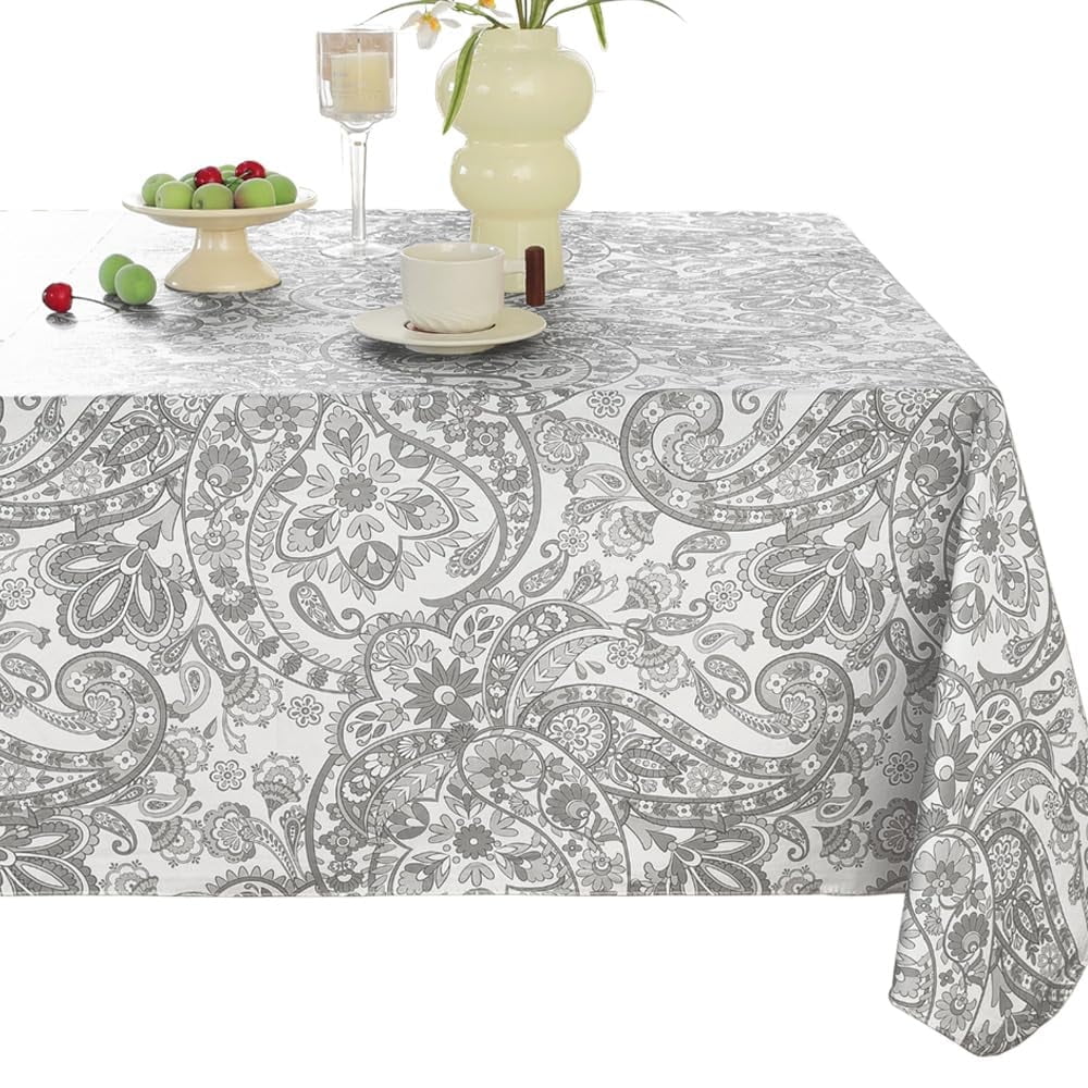 Rectangle Vinyl Paisley Table Cloths,Waterproof Oilproof Plastic ...