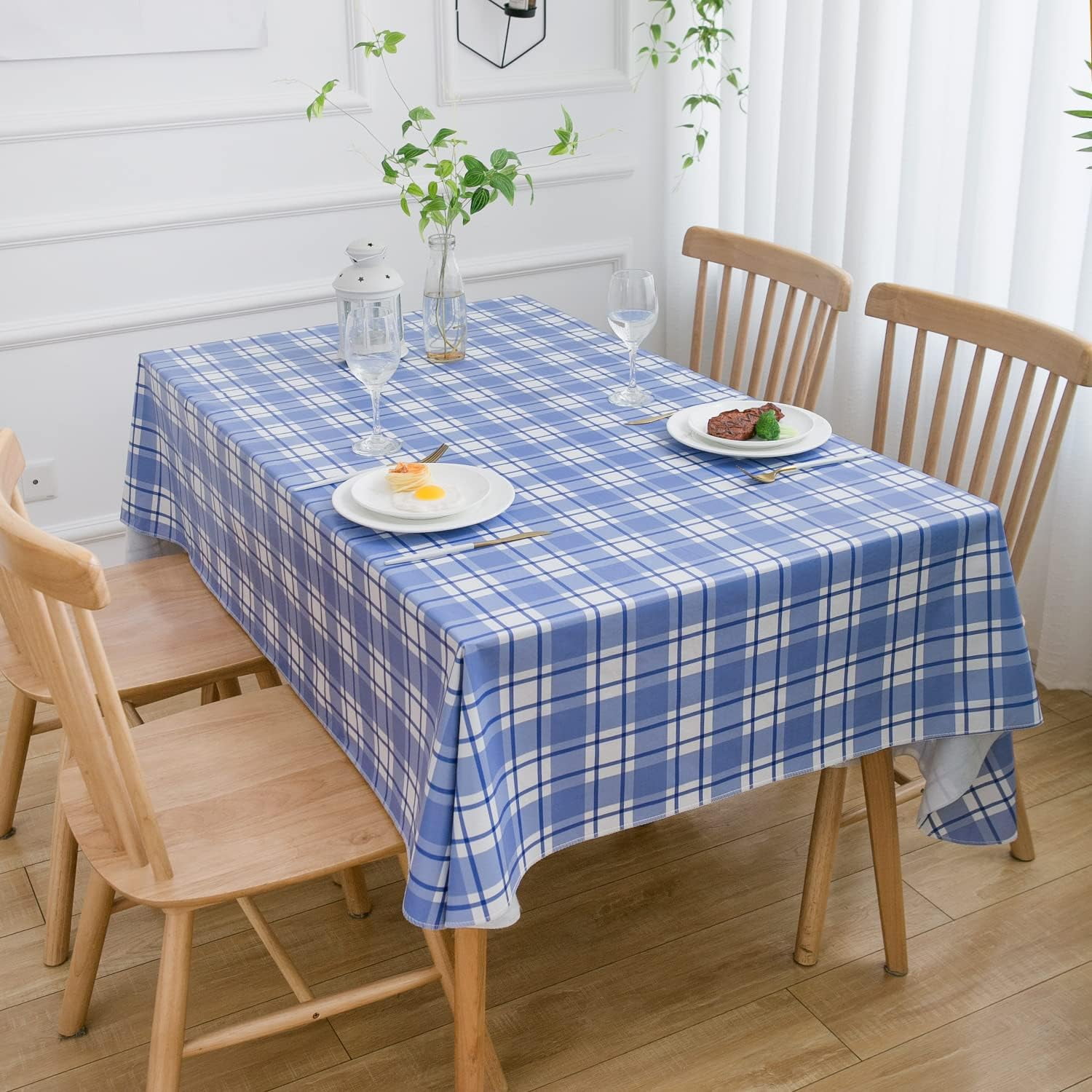 Rectangle Vinyl Tablecloth 60 x 102 inch Flannel Backed Heavy Duty ...