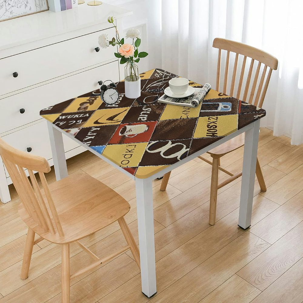 Rectangle Vinyl Tablecloth, Fitted Table Cover, 100% Waterproof ...