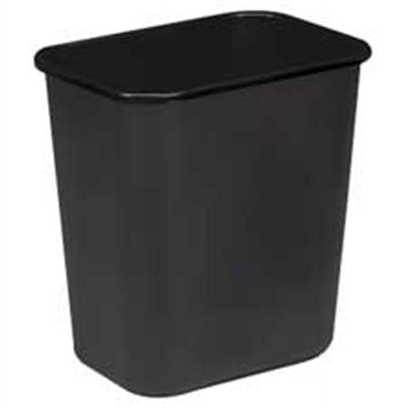 Rectangle Wastebasket- 28 Quart- 14-.50in.x10-.50in.x15in.- Black ...