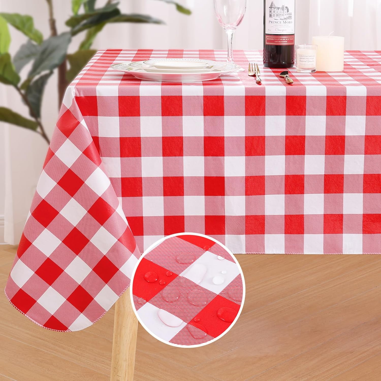 Rectangle Waterproof Vinyl Table Cloth, Buffalo Flannel Backed ...