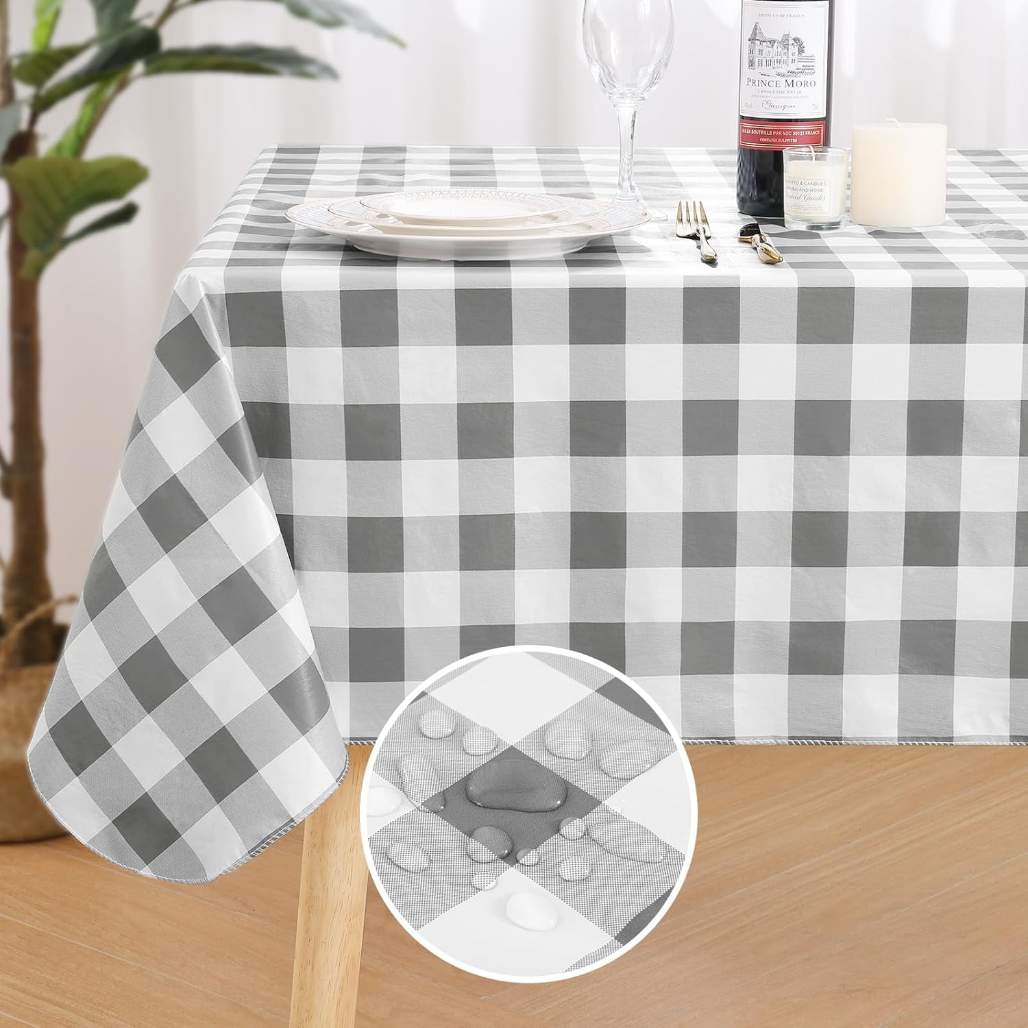 Rectangle Waterproof Vinyl Table Cloth, Buffalo Flannel Backed ...