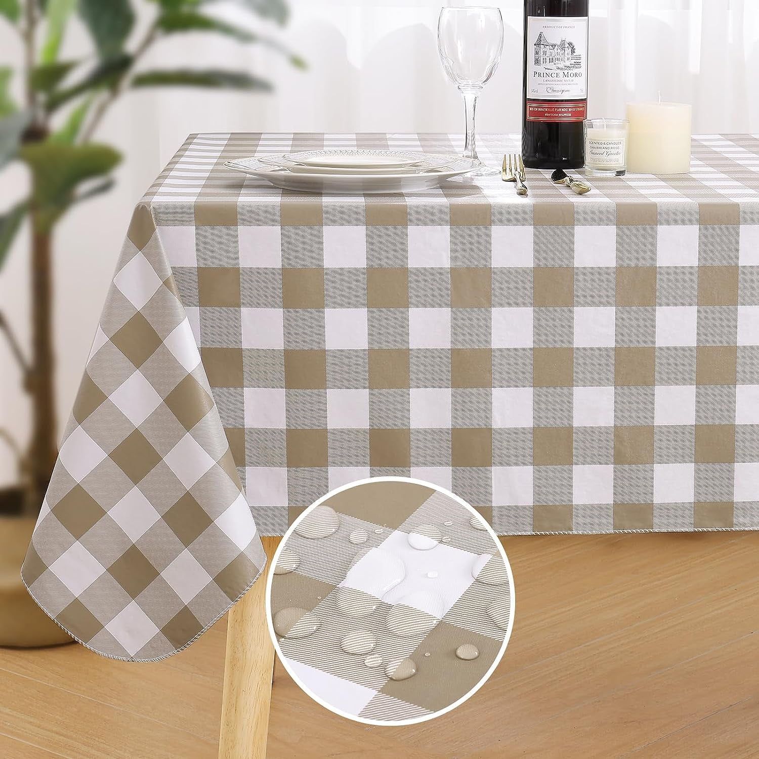 Rectangle Waterproof Vinyl Table Cloth, Buffalo Flannel Backed ...