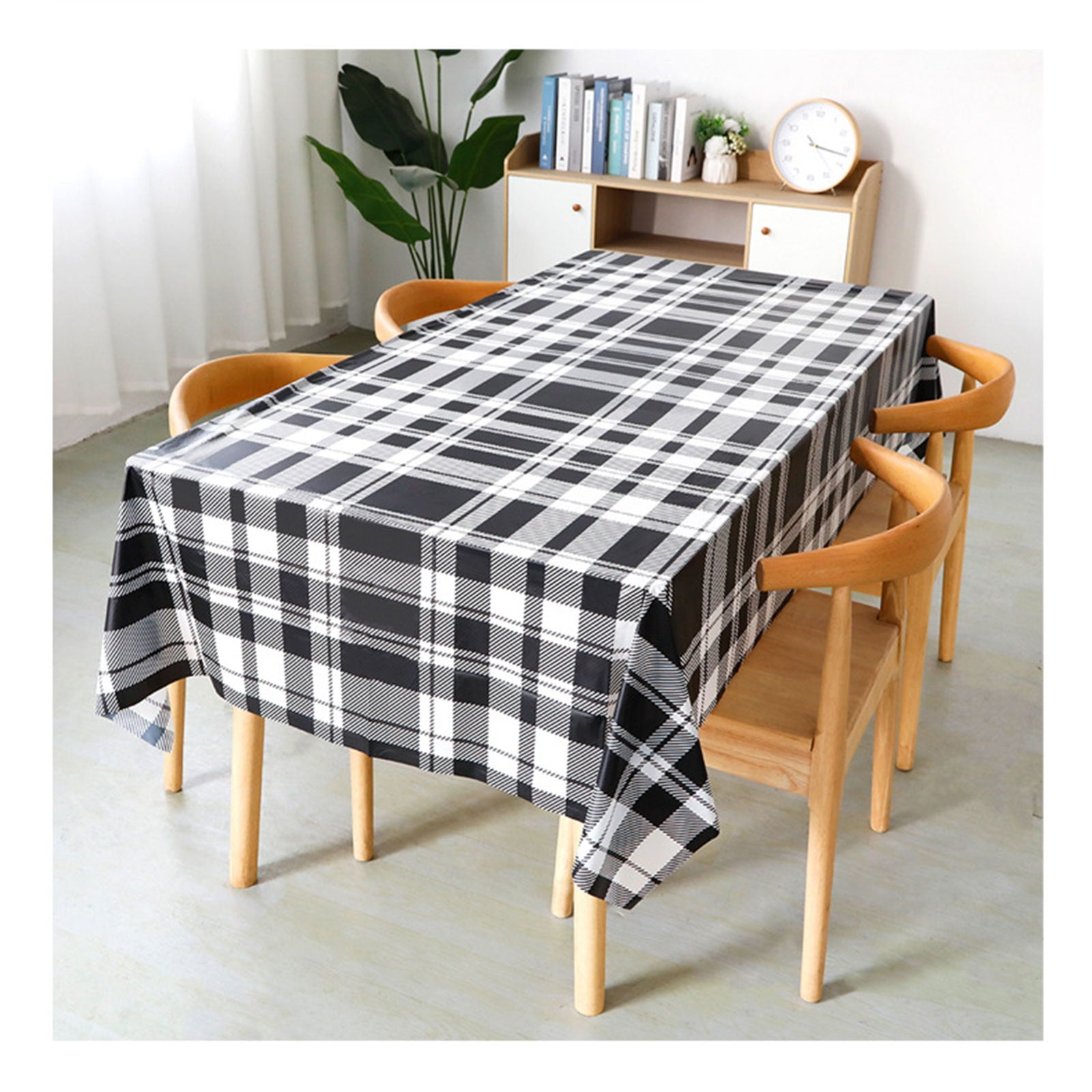 Rectangle Waterproof Vinyl Table Cloth, Disposable Plaid Printing ...