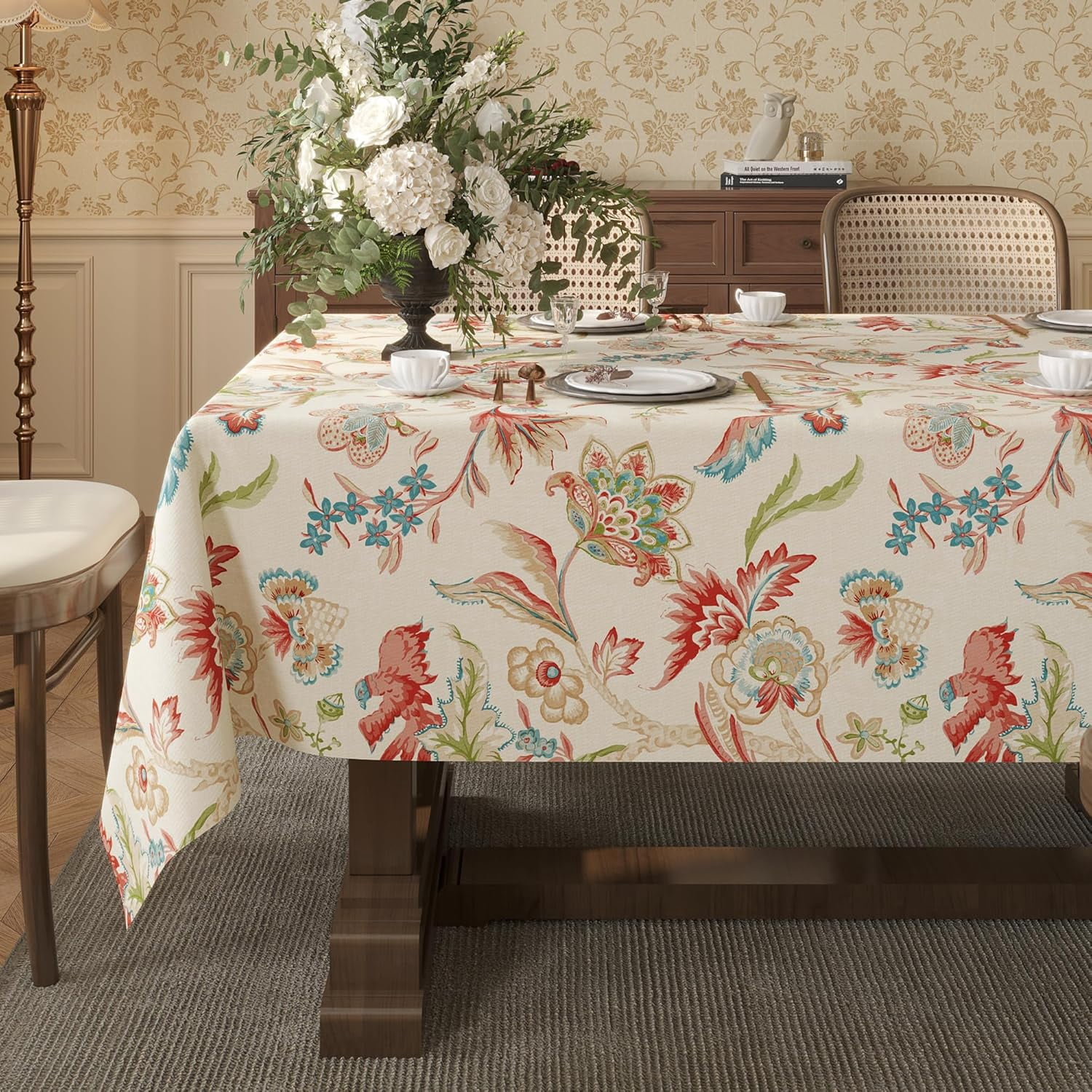 Rectangle Waterproof Vinyl Tablecloth, Oil and Spill Resistant Plastic ...