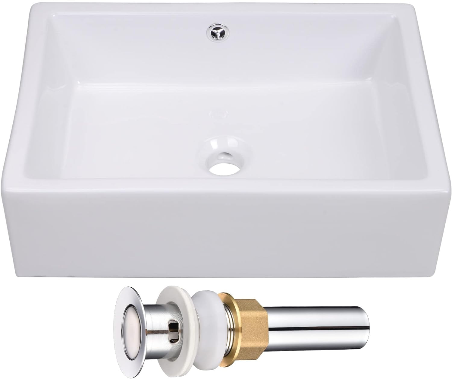 Rectangle White Porcelain Ceramic Bathroom Vessel Sink Bowl Basin with ...