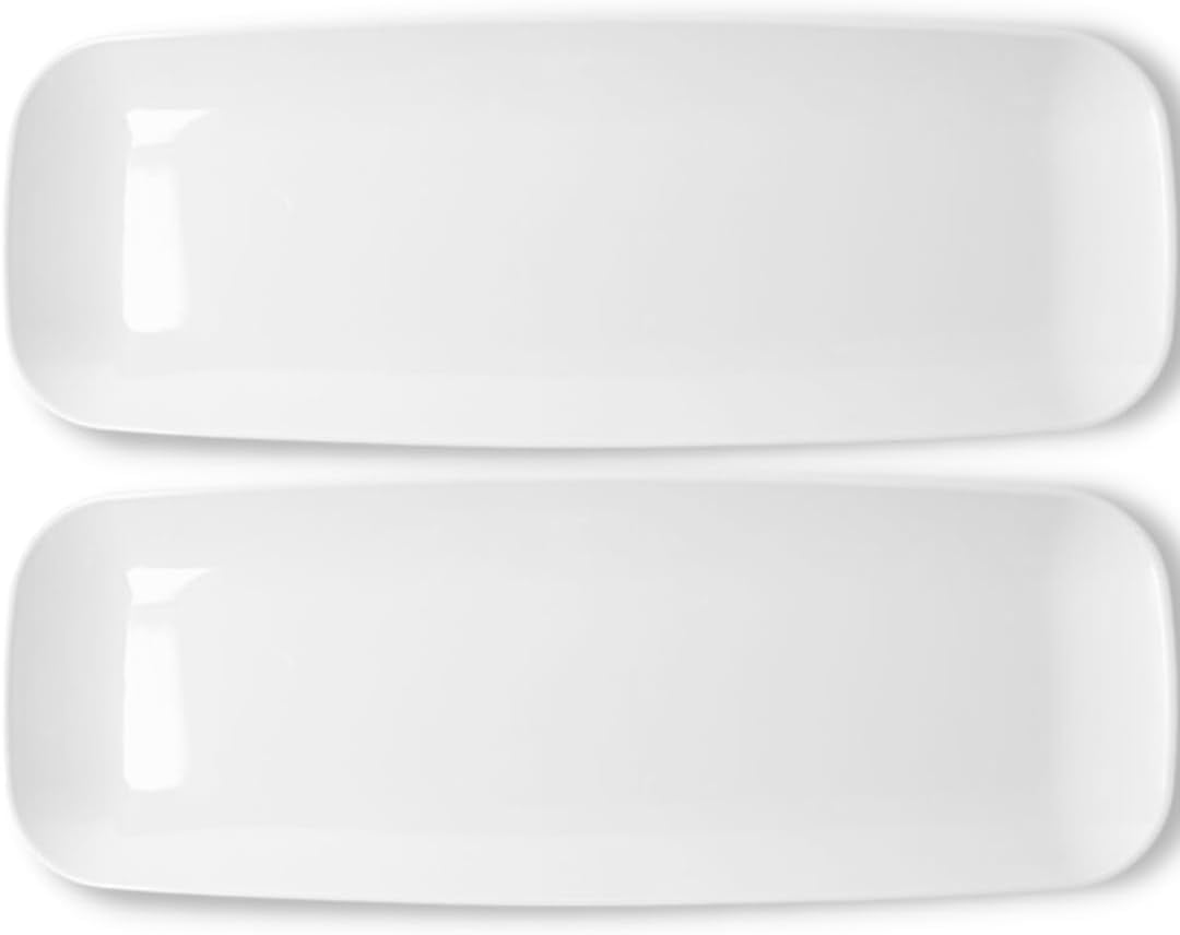 Rectangle White Serving Tray (2-Pack) - 17.5" Disposable Serving ...