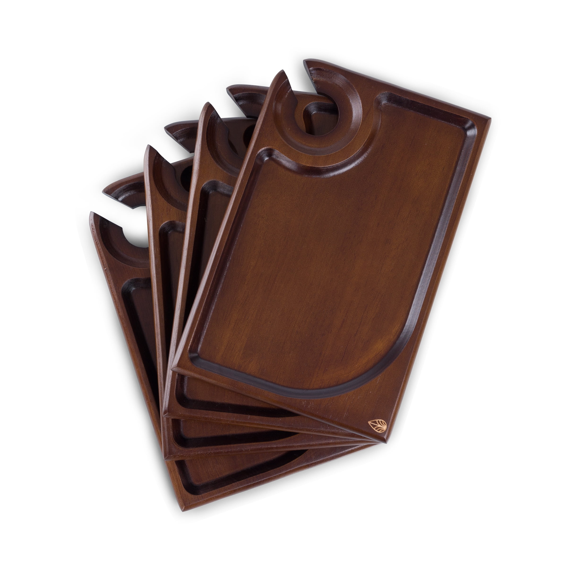 Toscana Rectangle Wine Appetizer Plate Set of 4, Stained Parawood ...