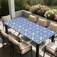 Rectangle Wipeable Tablecloth with Elastic, Fitted Waterproof Outdoor ...