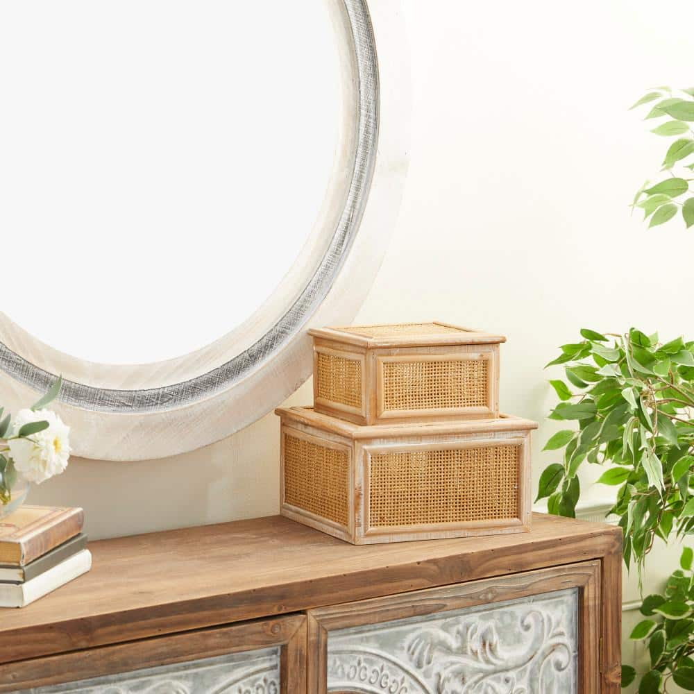 Rectangle Wood Box with Lid (Set of 2) - Walmart.com