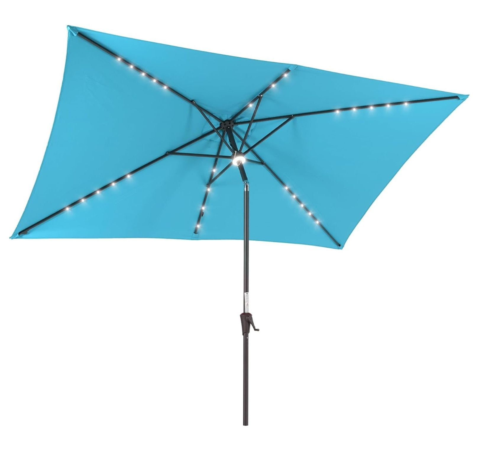 Rectangle patio umbrella with solar lights, 10x6.5ft Rectangular ...