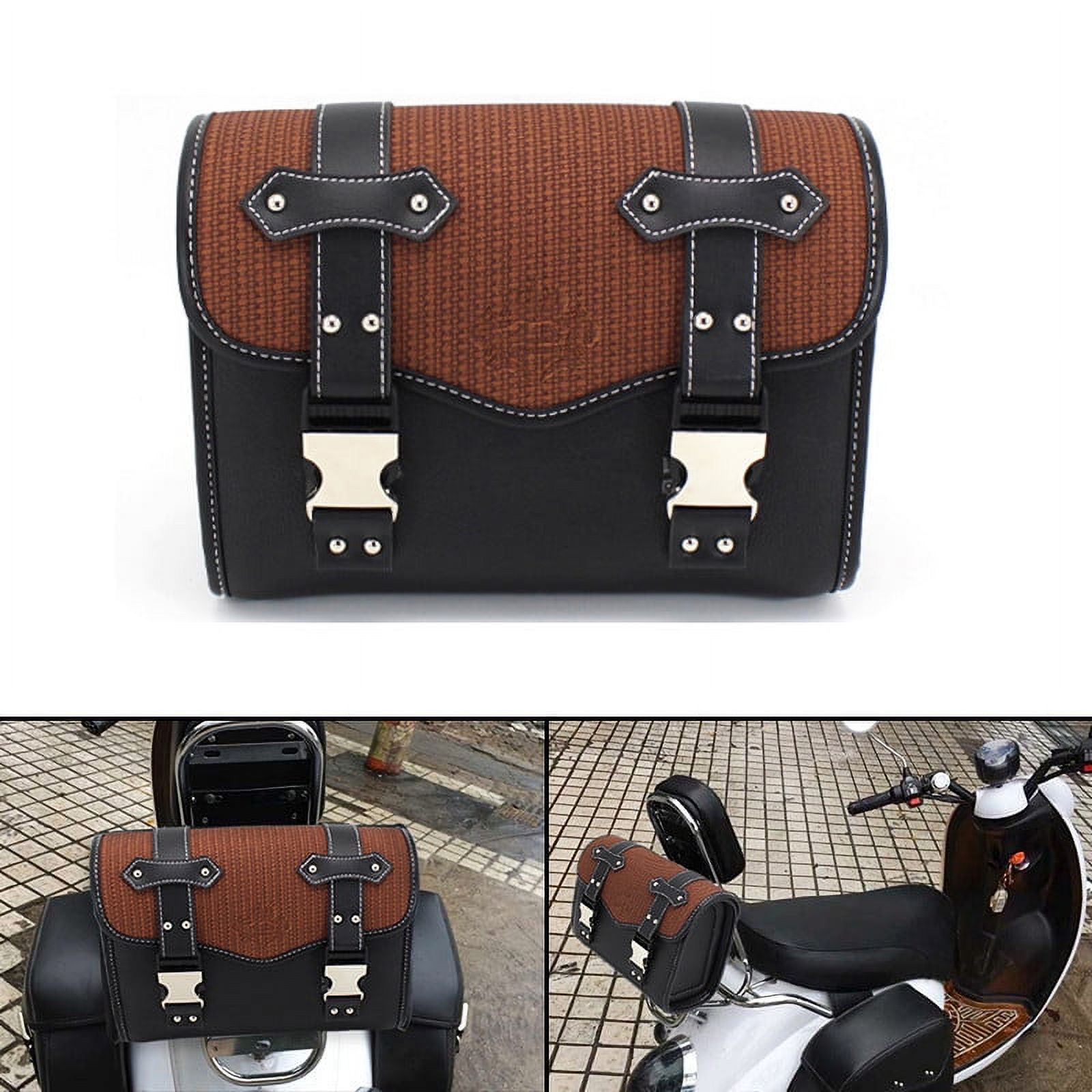 Rectangle retro motorcycle tail bag chopper motorbike saddlebag ...