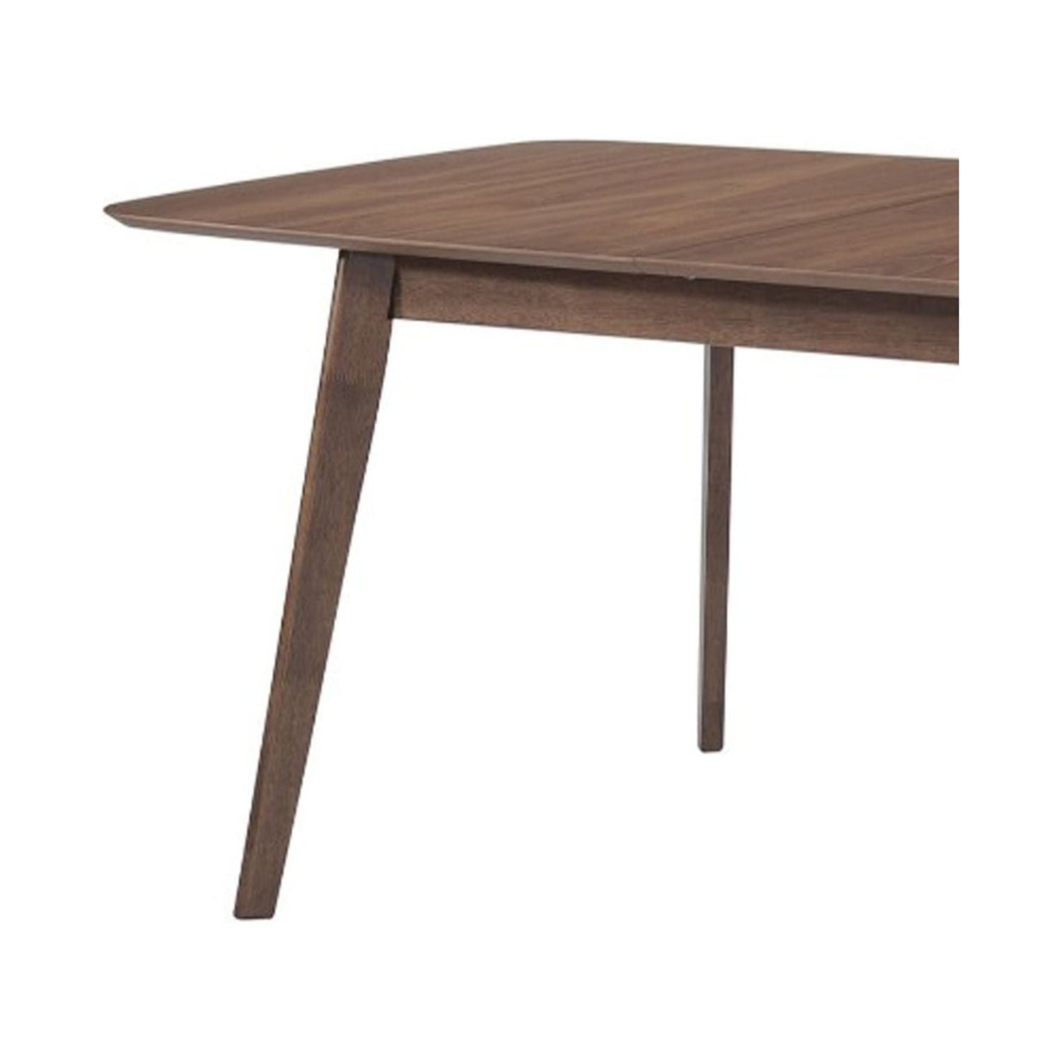 Rectanglular Wooden Dining Table With Round Corners, Walnut Brown ...