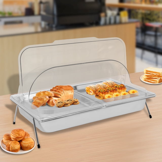Rectangular 2 Trays Food Display Tray Buffet Cold Serving Cooler ...