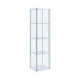 Walmart Rectangular Tall Glass Display 4-Shelf Home Storage Curio ...