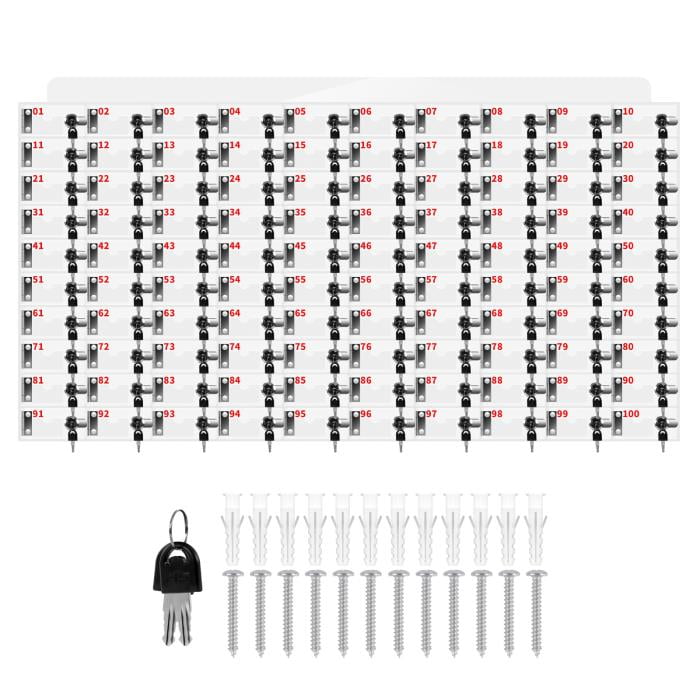 Rectangular Acrylic Cell Phone Locker Box, 100 Compartments, 4in x 7in ...